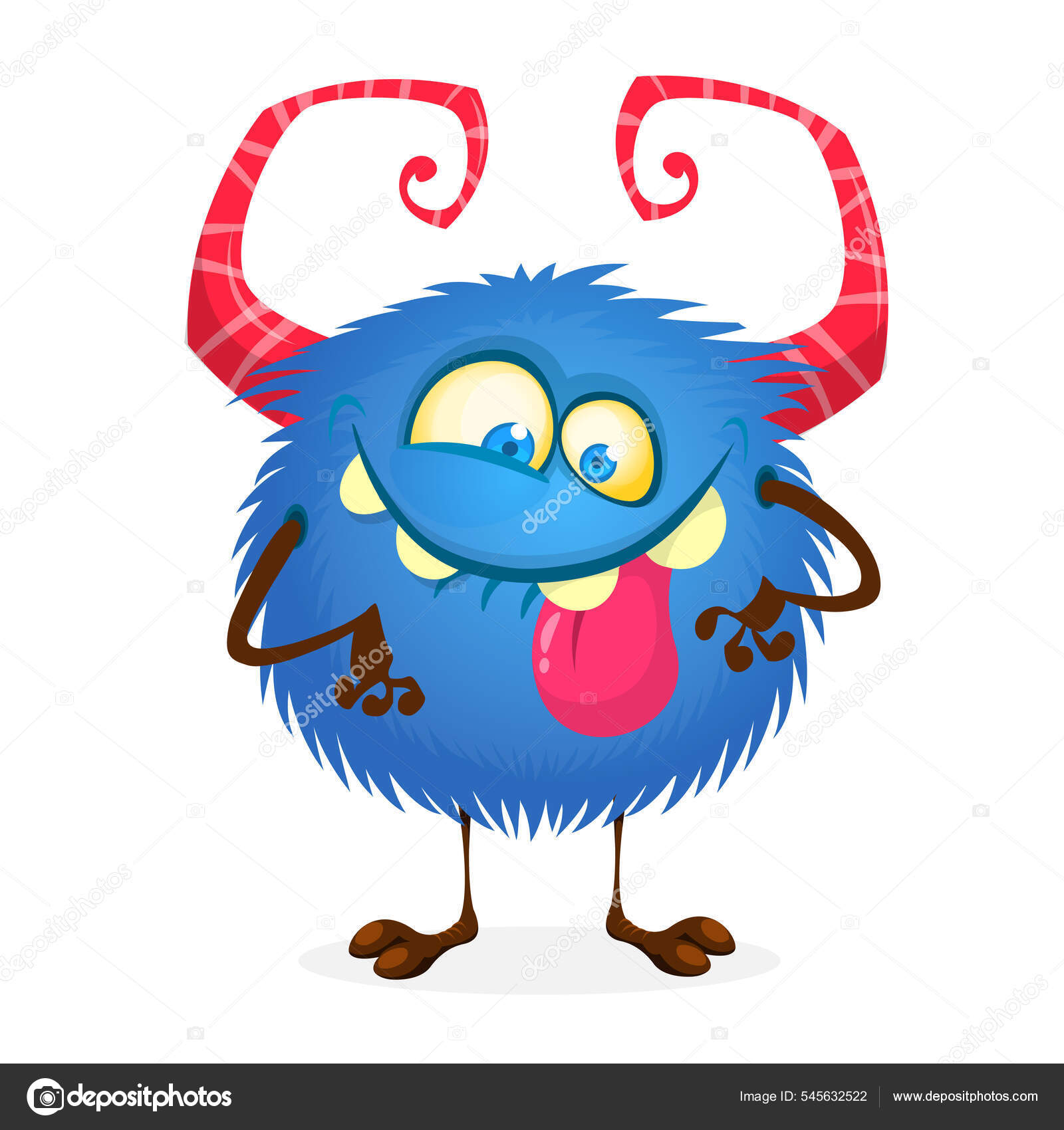 Mischievous Cartoon Monster Character Vector Stock Illustration Stock ...