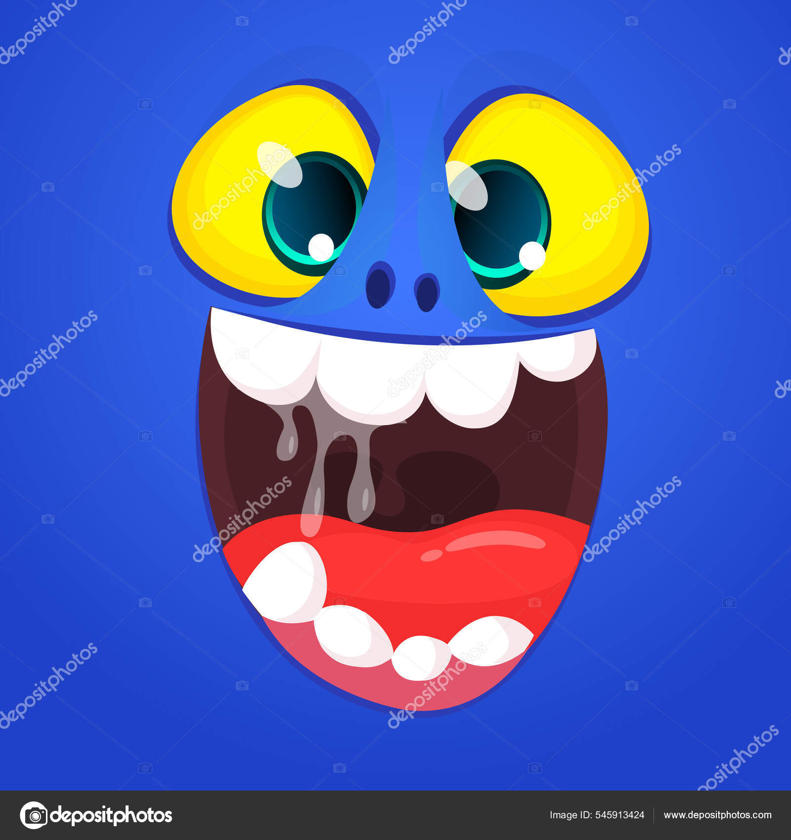 Alien Cara Dibujos Animados Criatura Avatar Ilustración Vector Stock ...