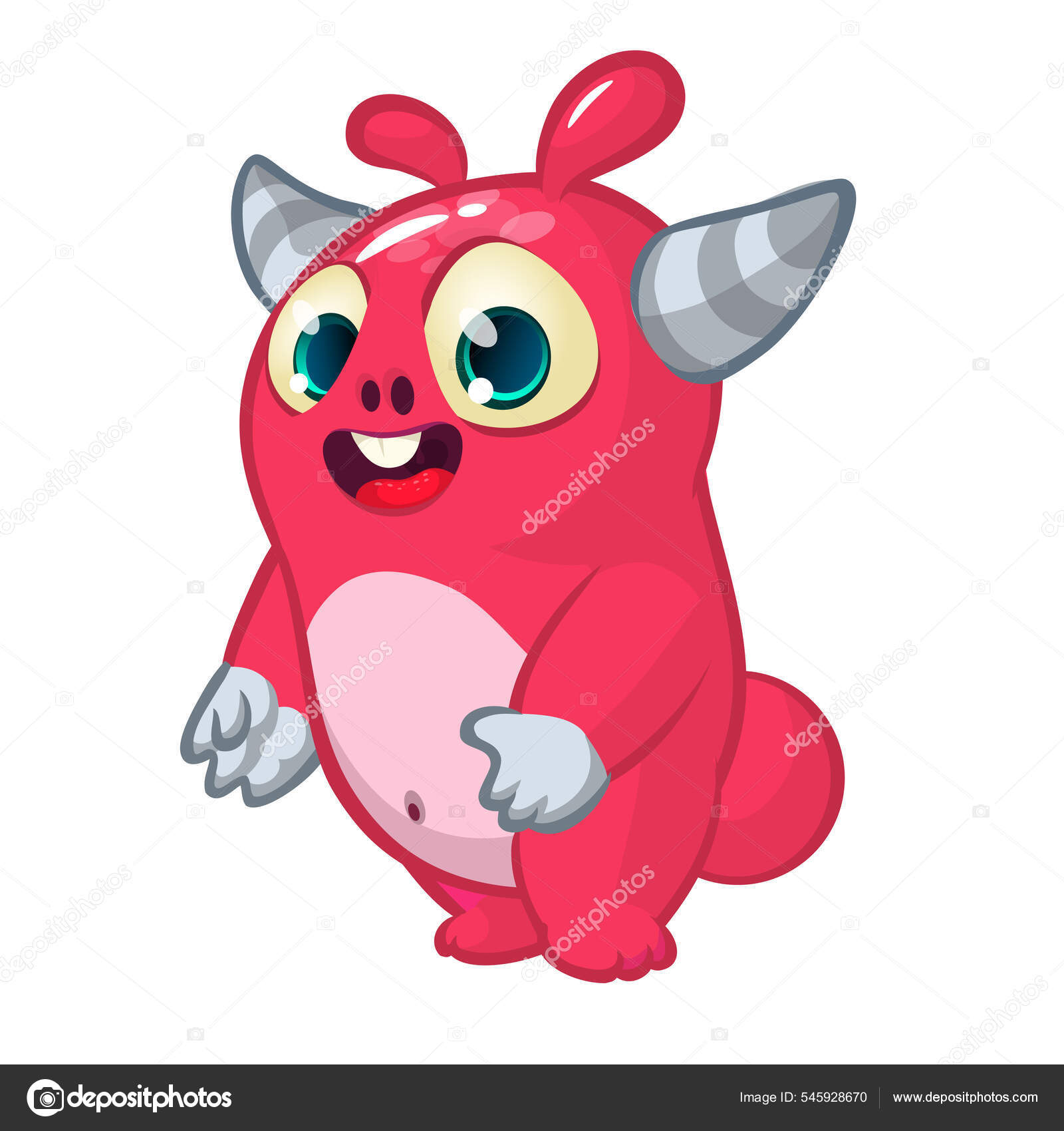 Feliz Dibujo Animado Bebé Monstruo Vector Monstruo Carácter Illustratio ...