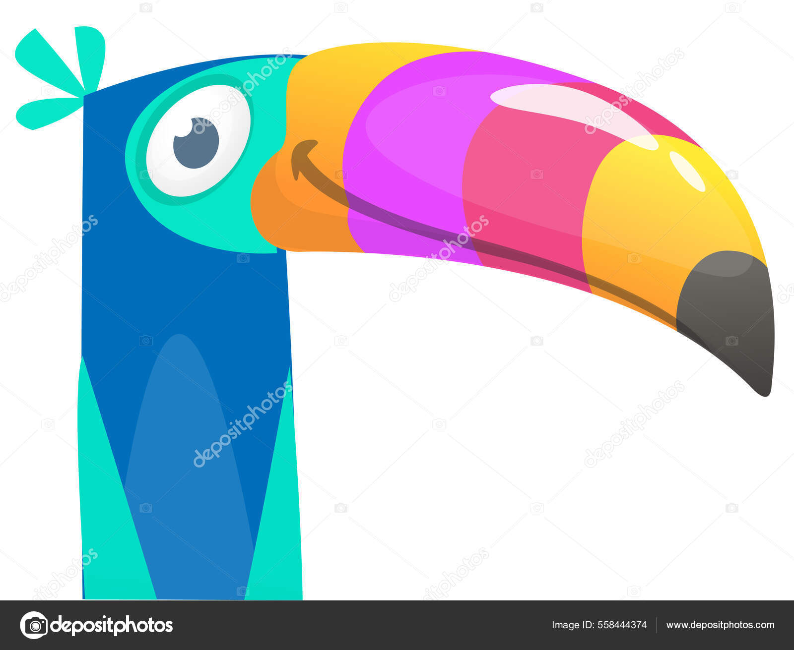 Desenho Animado Tucano Engraçado Ilustração Pássaro Vetorial Vetor de ...