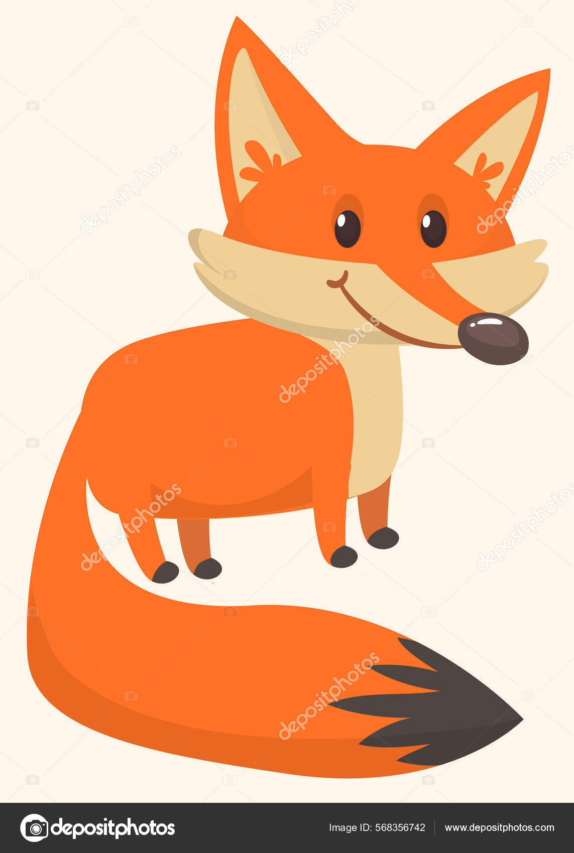 Niedlichen Comic Fuchs Figur Vektorillustration Stock-Vektorgrafik von ...