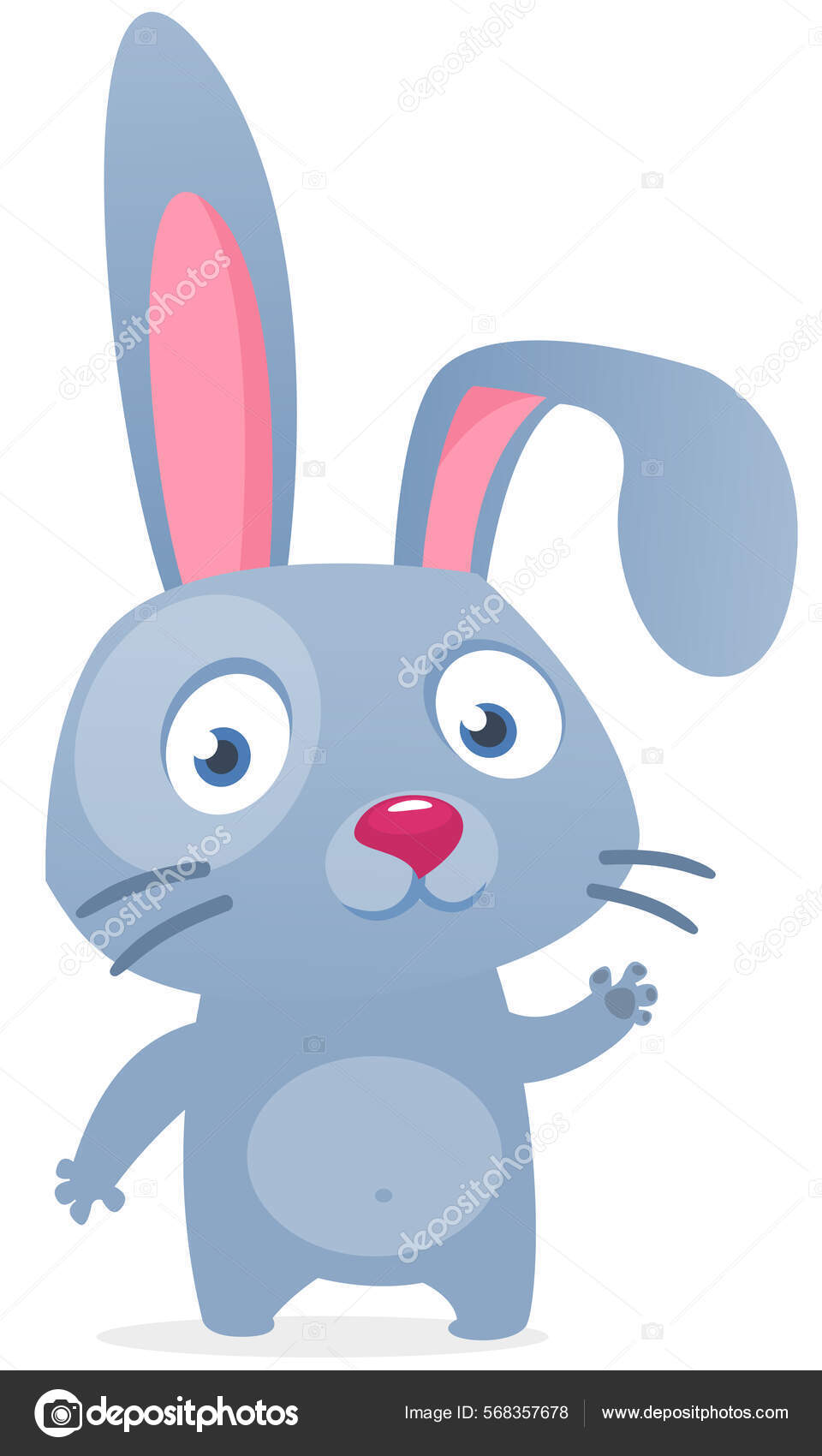 Happy Cute Bunny Cartoon Vector Rabbit Illustration Isolate Vector de ...