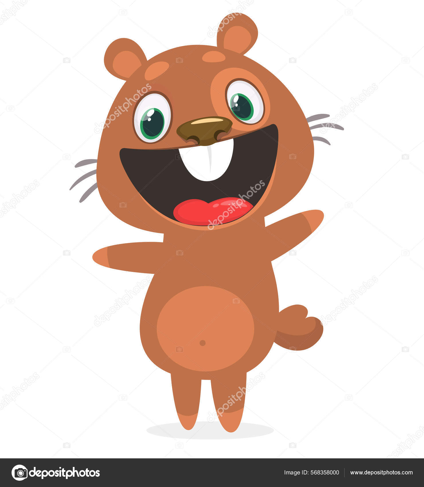 Cartoon Vector Illustration Cute Chipmunk Isolated White vetor(es) de ...