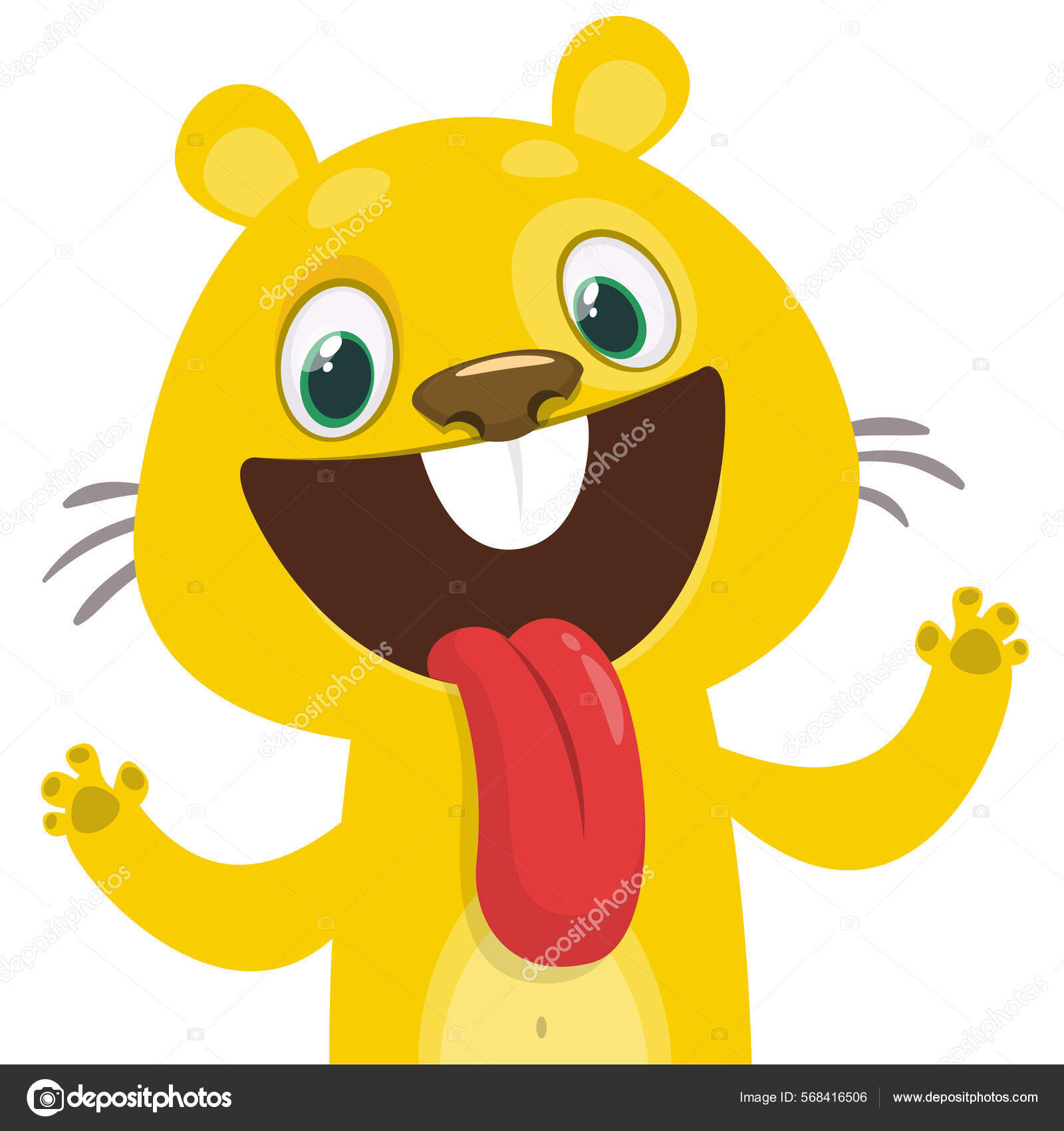 Cartoon Vector Illustration Cute Hamster Isolated White图库矢量图作者：© ...