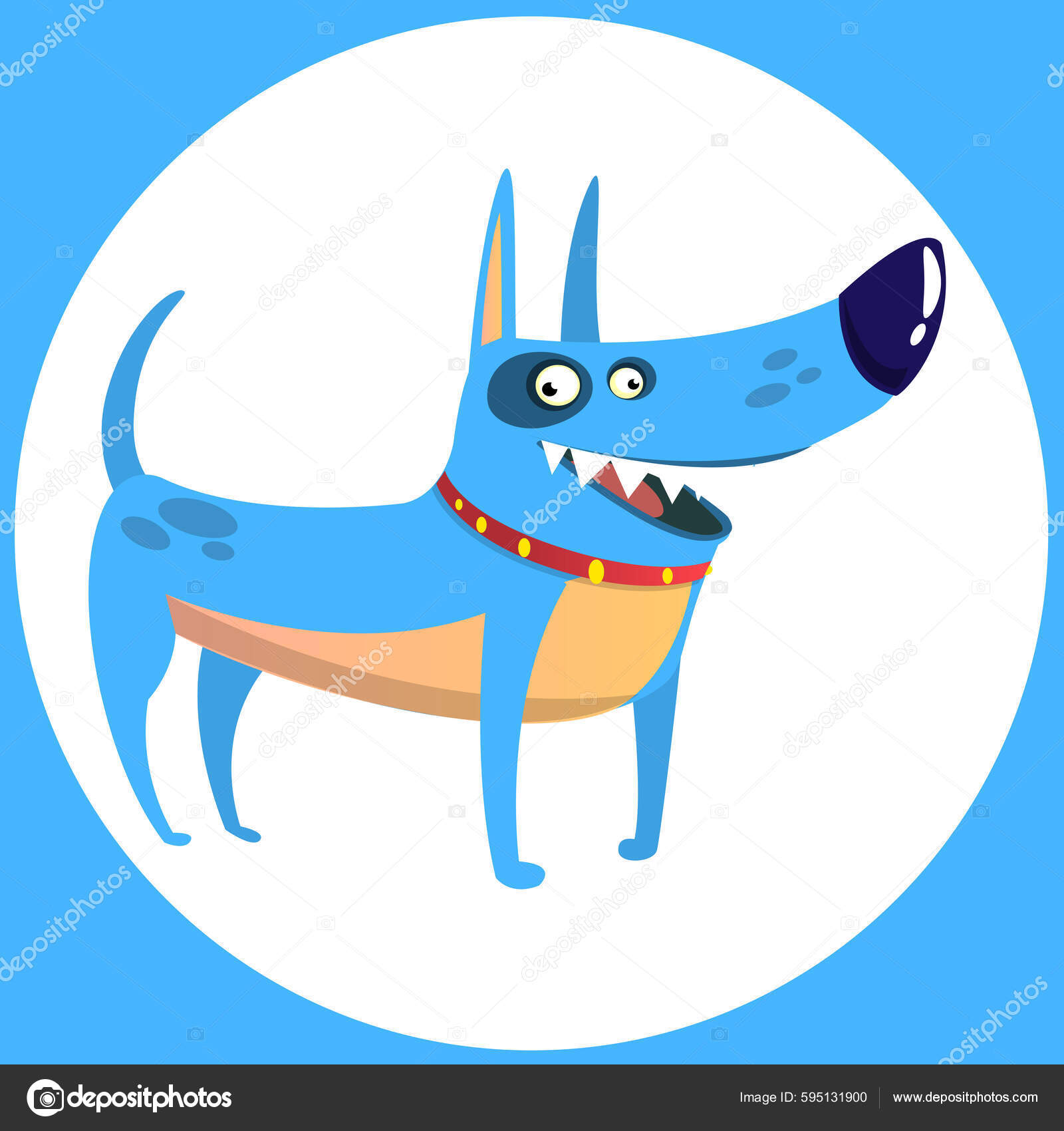 Cartoon Security Guard Dog Vector Illustration Isolated Stock ...