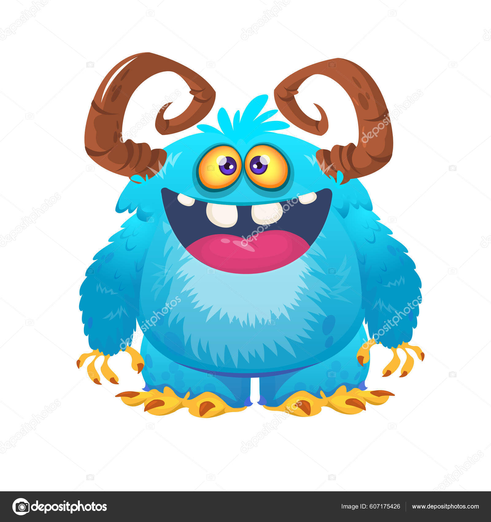 Lustige Cartoon Yeti Bigfoot Figur Vektorillustration Stock ...