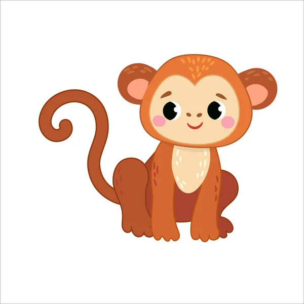 Animales tiernos monos imágenes de stock de arte vectorial | Depositphotos