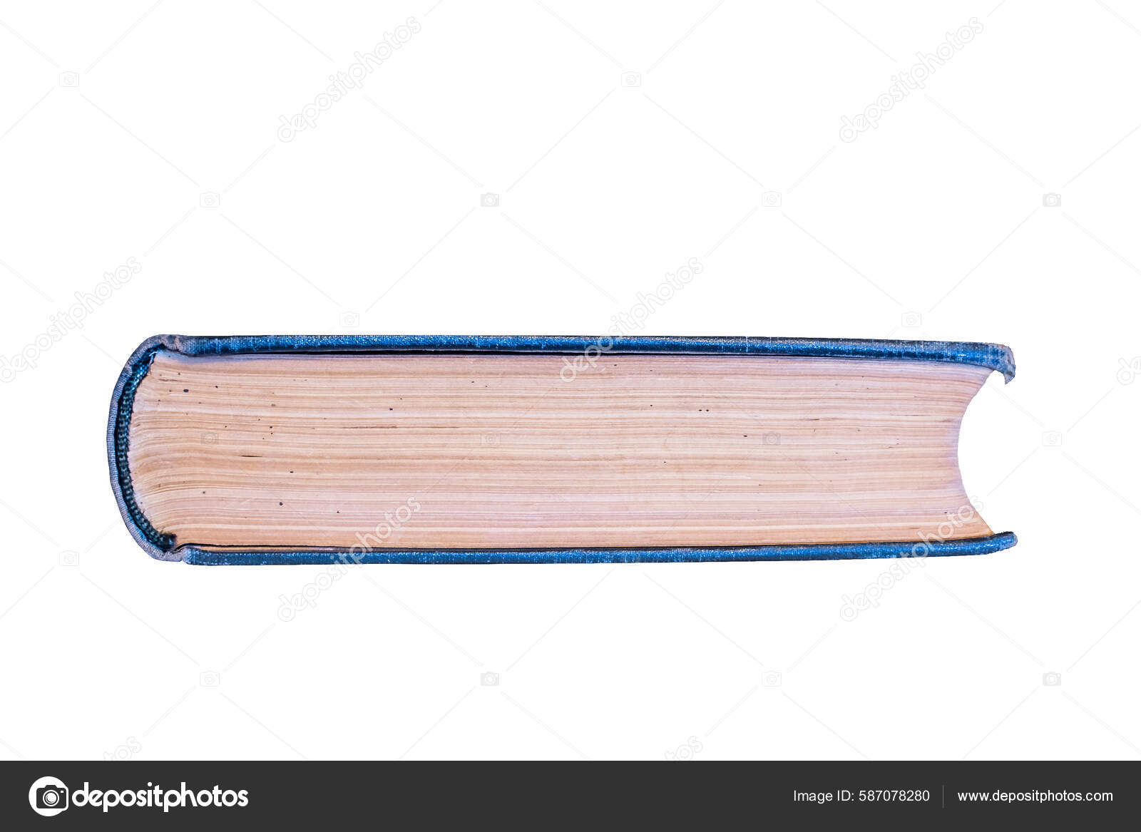 Side View Old Book Texture Isolated White Background: fotografía de ...
