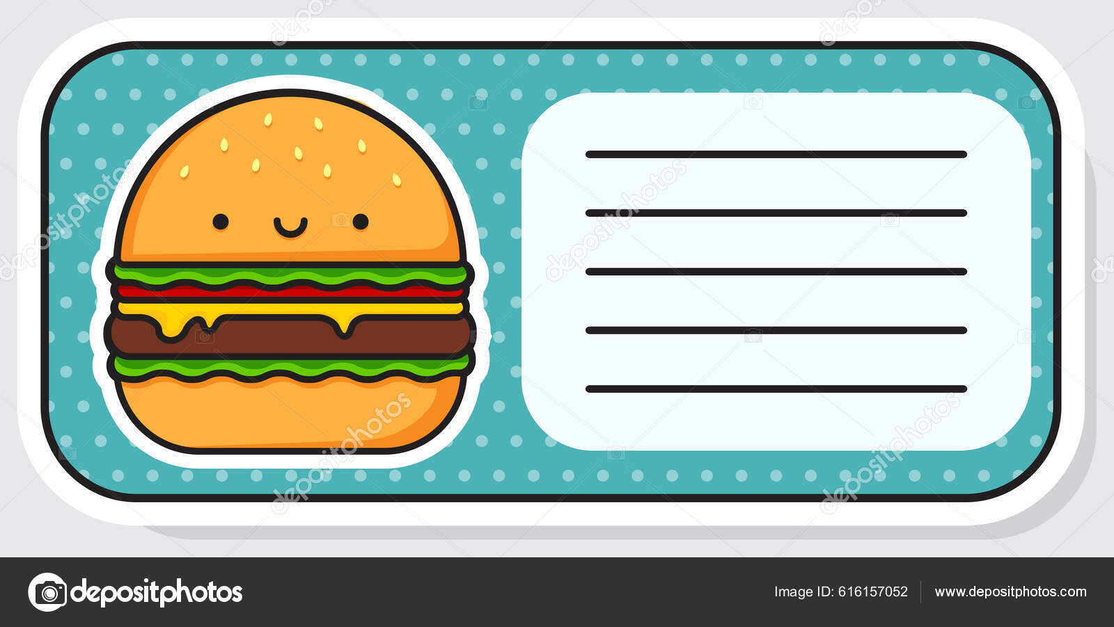 Etiqueta Del Cuaderno Bonita Hamburguesa Pegatinas Para Bebés ...