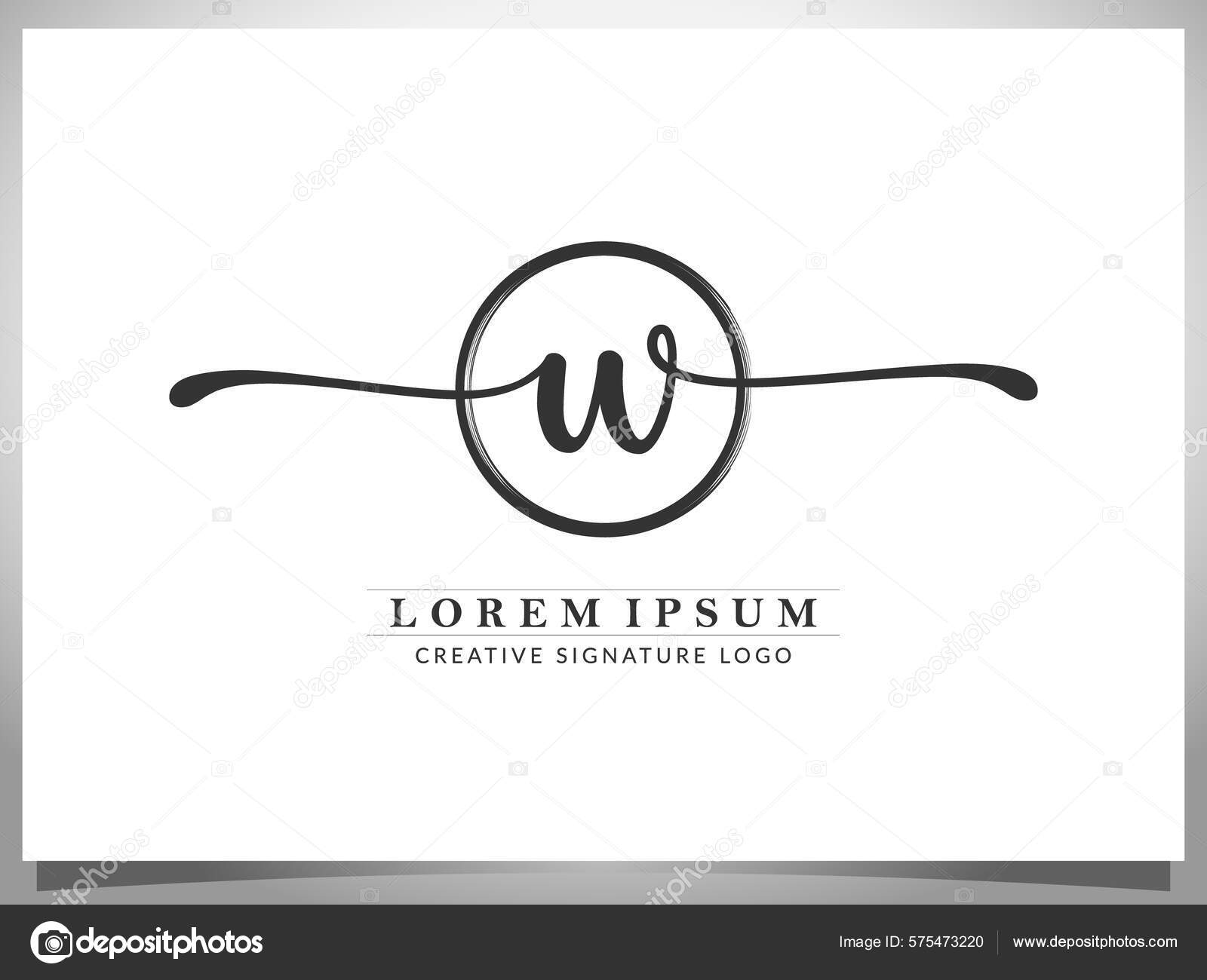 Hand Drawn Signature Logotype Letter Isolated Brush Circle Signature ...