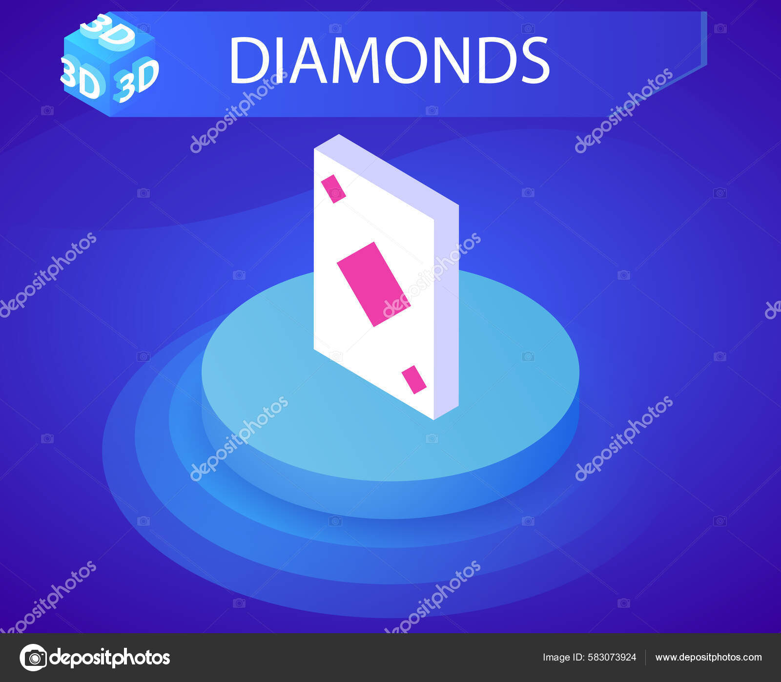 Diamonds Isometric Design Icon Vector Web Illustration Colorful Concept ...