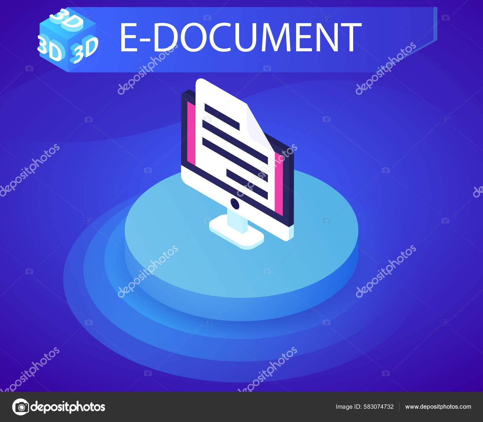 Document Isometric Design Icon Vector Web Illustration Colorful Concept Stock Vector by ...