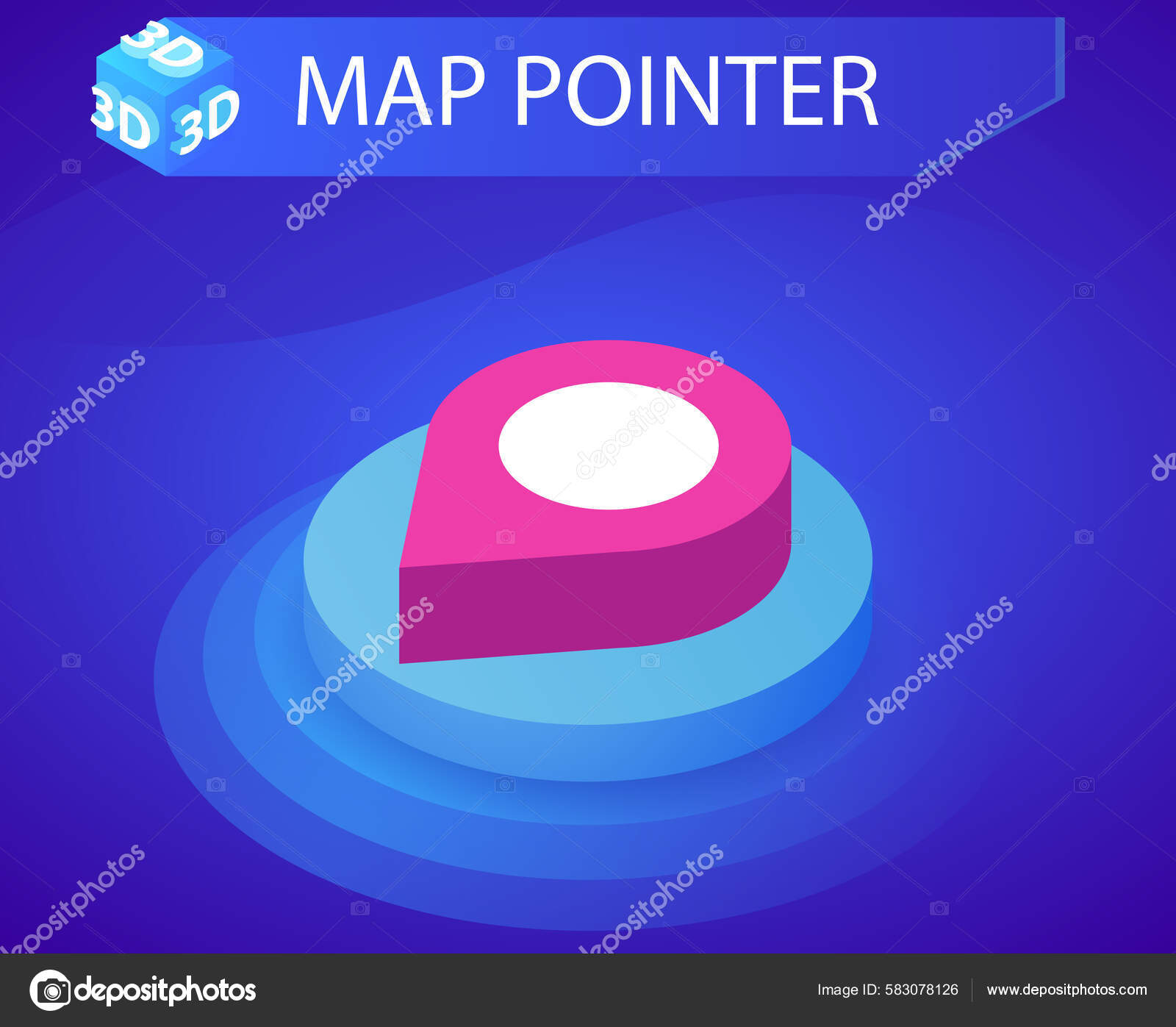 Map Pointer Isometric Design Icon Vector Web Illustration Colorful Concept Stock Vector by ...