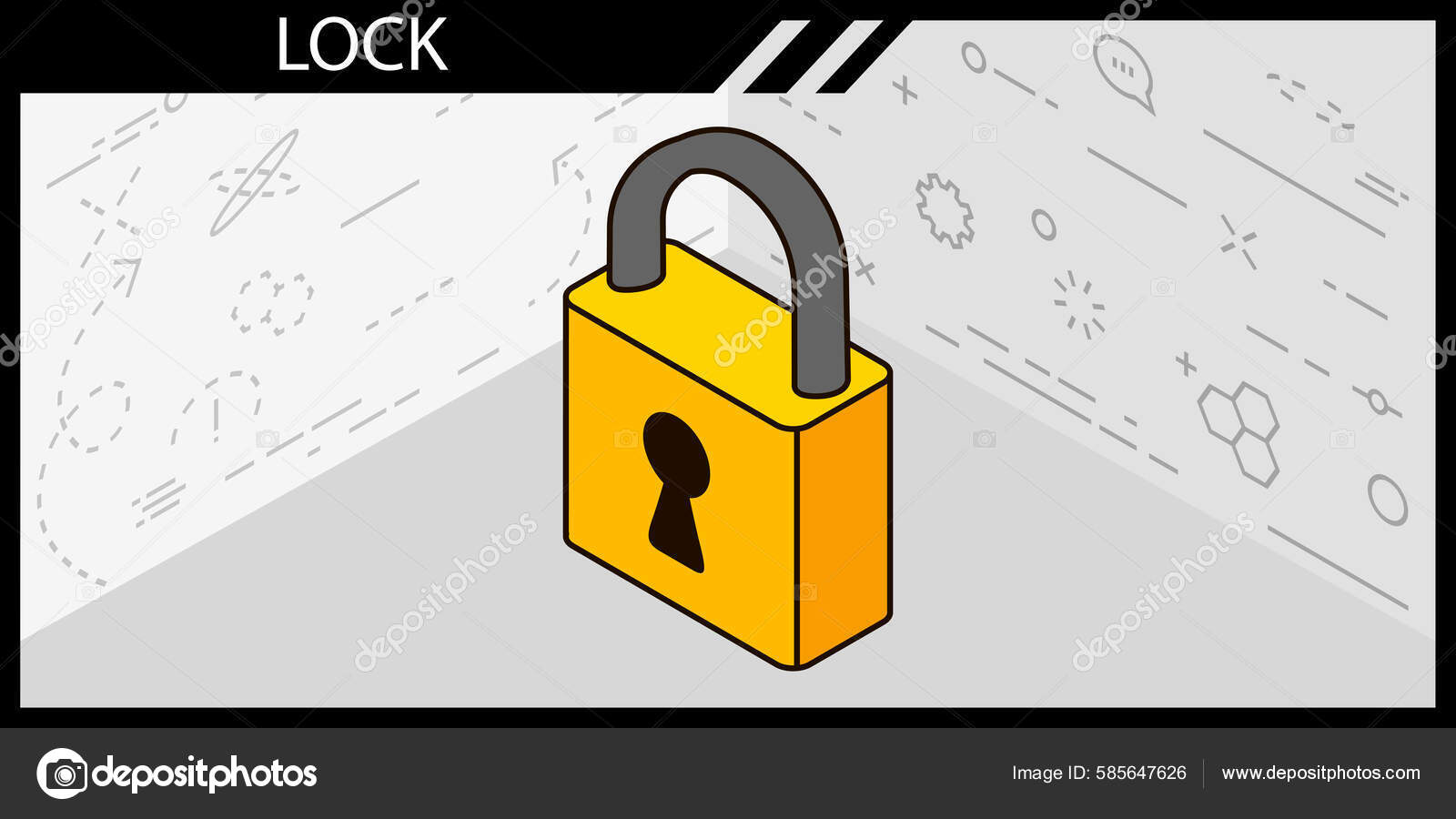 Lock Isometric Design Icon Vector Web Illustration Colorful Concept ...