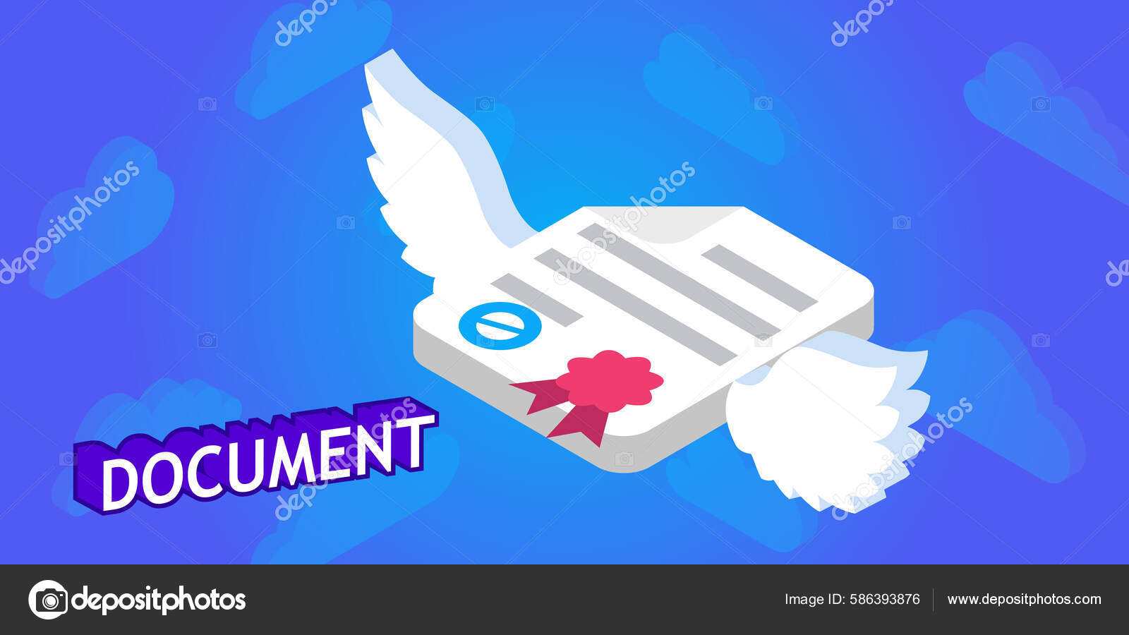 Document Isometric Design Icon Vector Web Illustration Colorful Concept ...