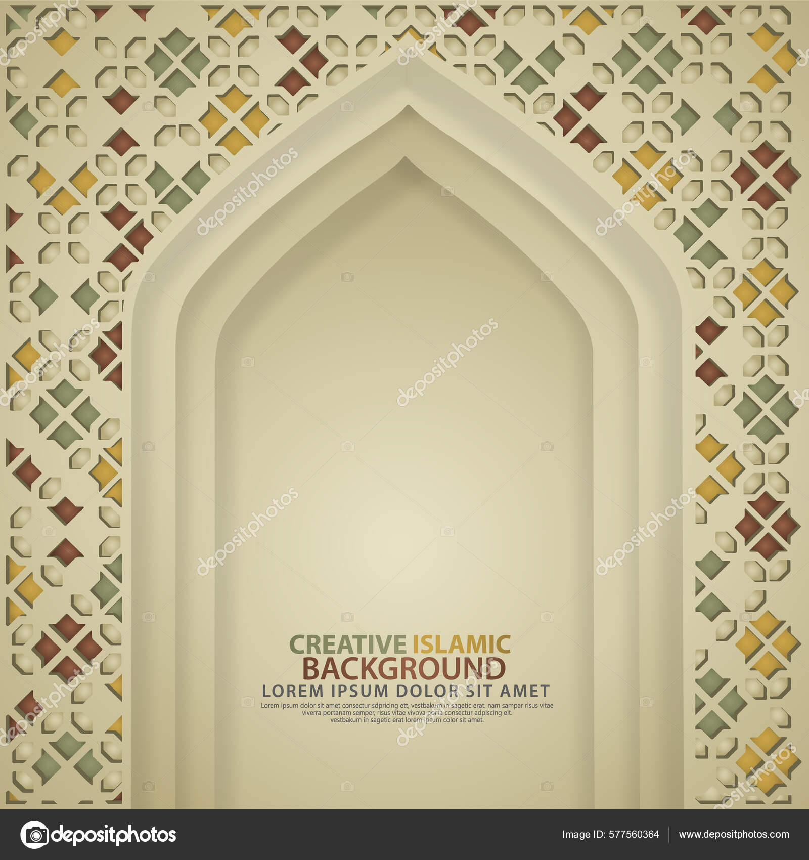 Realistic Door Mosque Texture Ornamental Mosaic Element Islamic Design ...