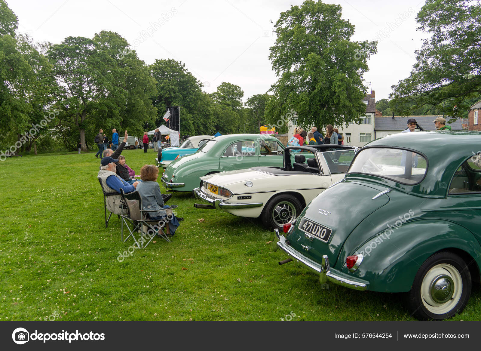 Closeup Shot Different Old Classic Cars Morpeth Fair Day Northumberland ...