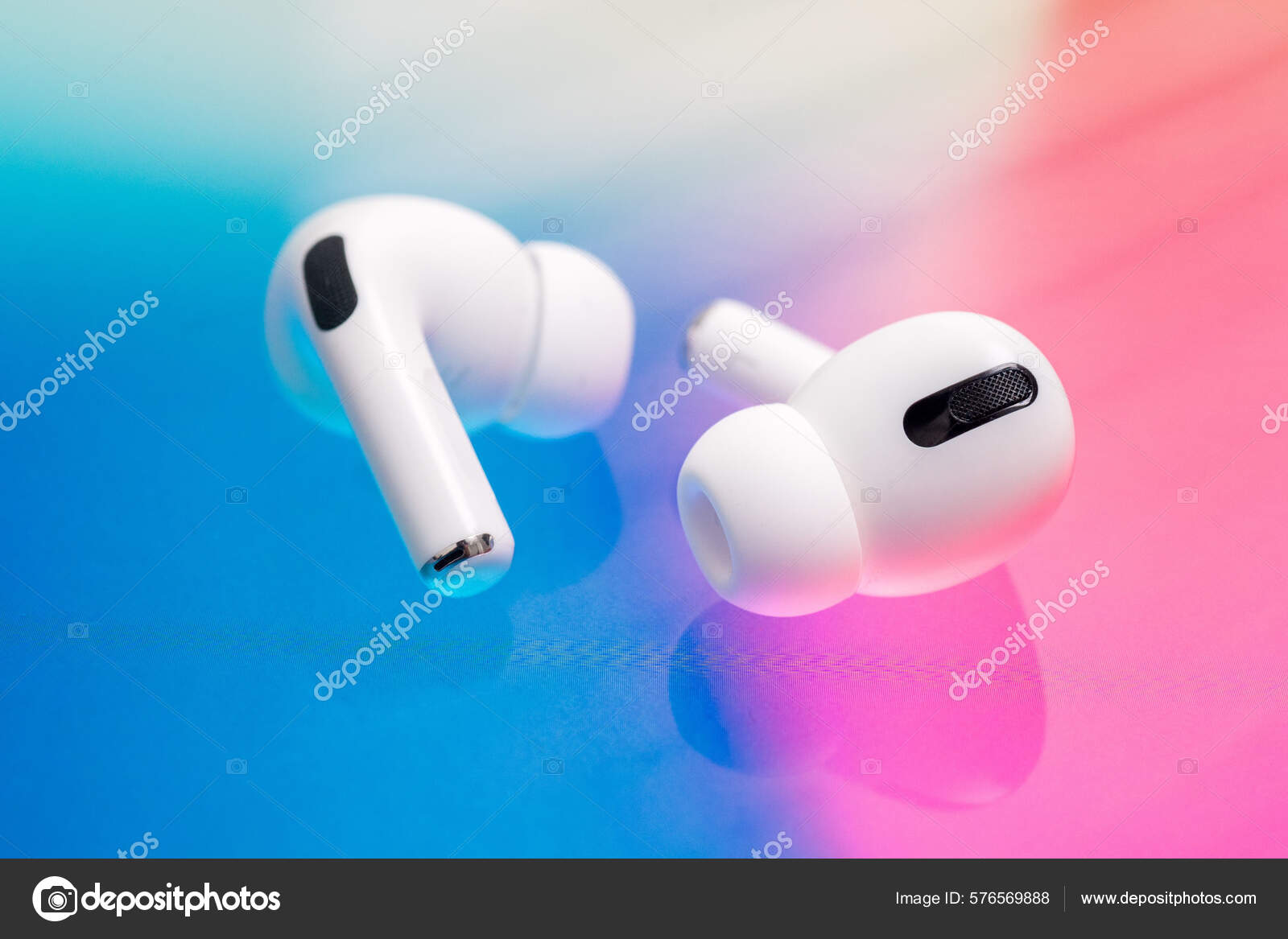 Vibrant Close Image Pair Bluetooth Wireless Earbuds — Stock Photo ...