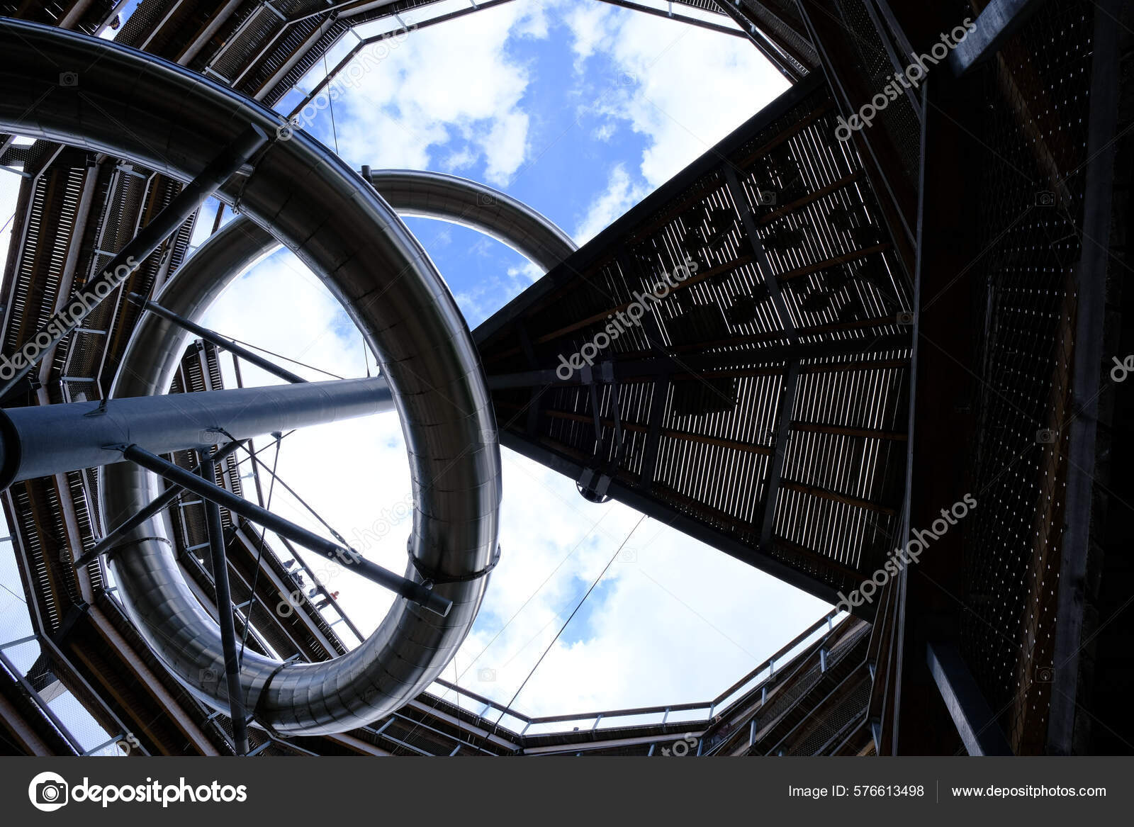 Low Angle View Treetop Path Schwarzwald Germany Tower 40M High — Stock ...