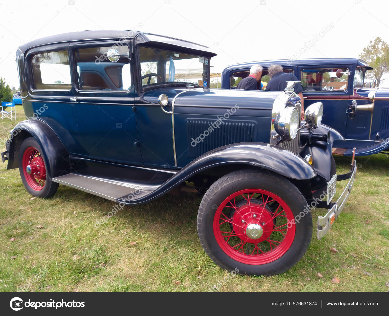 Old Blue Ford Model Tudor Hatchback Sedan 1928 1931 Countryside — Stock ...