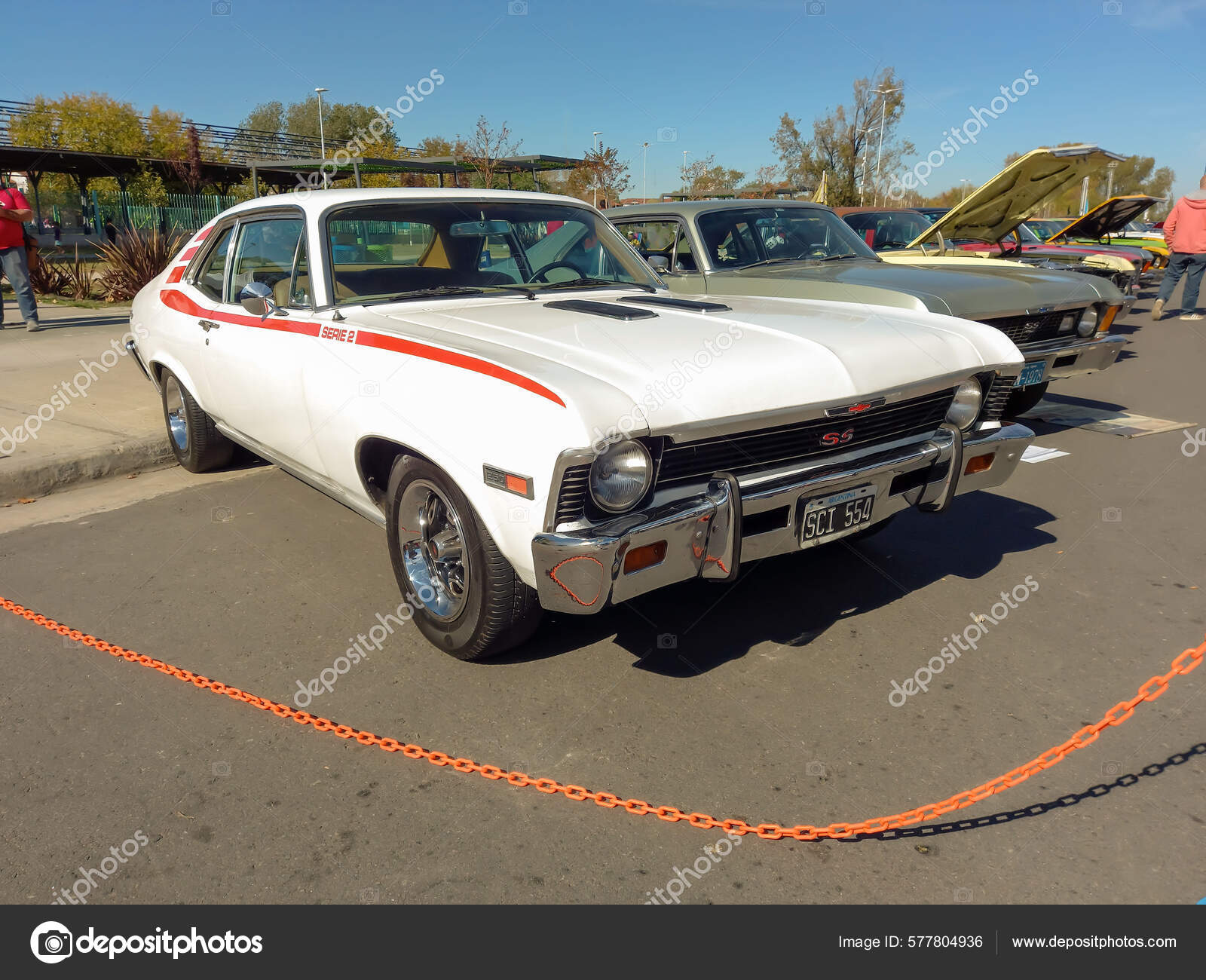 Old White Sporty Chevrolet Chevy Nova 250 Serie Coupe 1970S – Stock ...