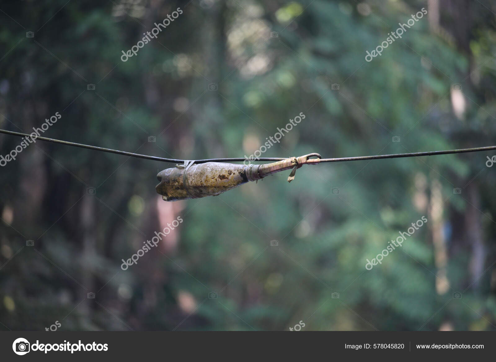 Cable Divider Internet Line Has Been Connected Plastic Bottles Have ...