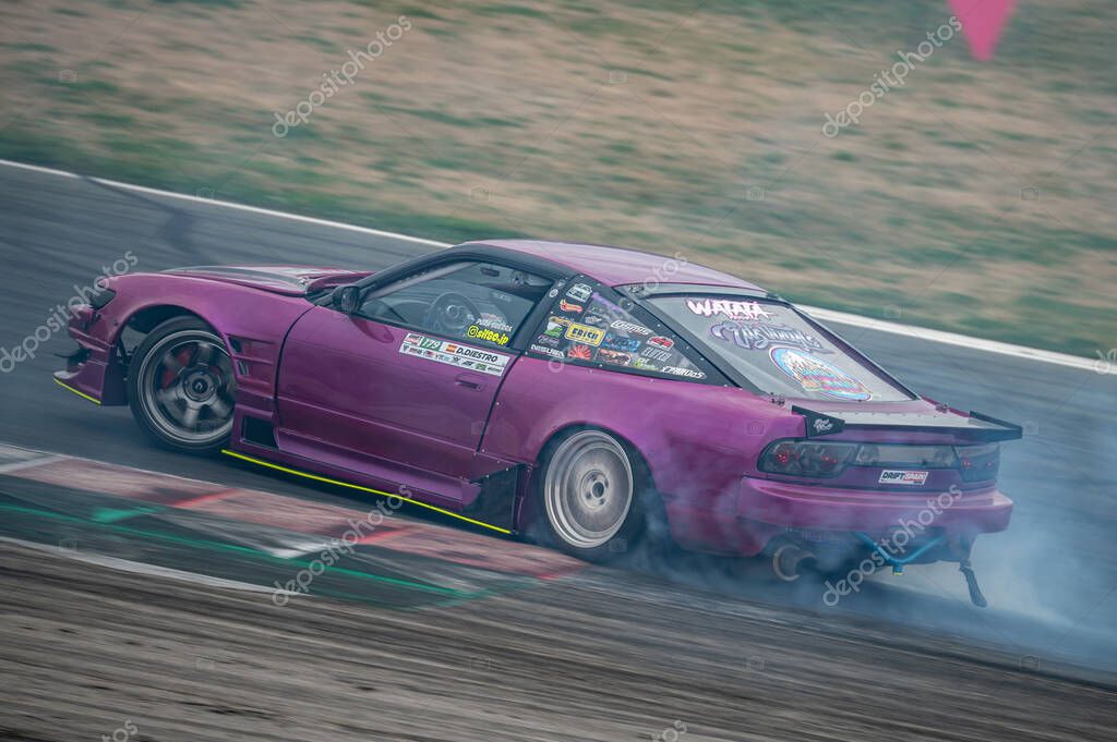 Nissan Silvia S13 Sileighty drifting on the race track 2024
