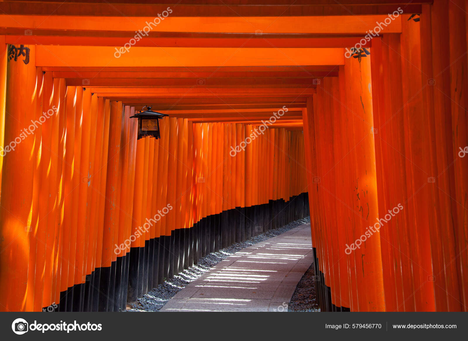Path Decorated Wall Fushimi Inari Taisha Shrine Kyoto Japan Japanese ...