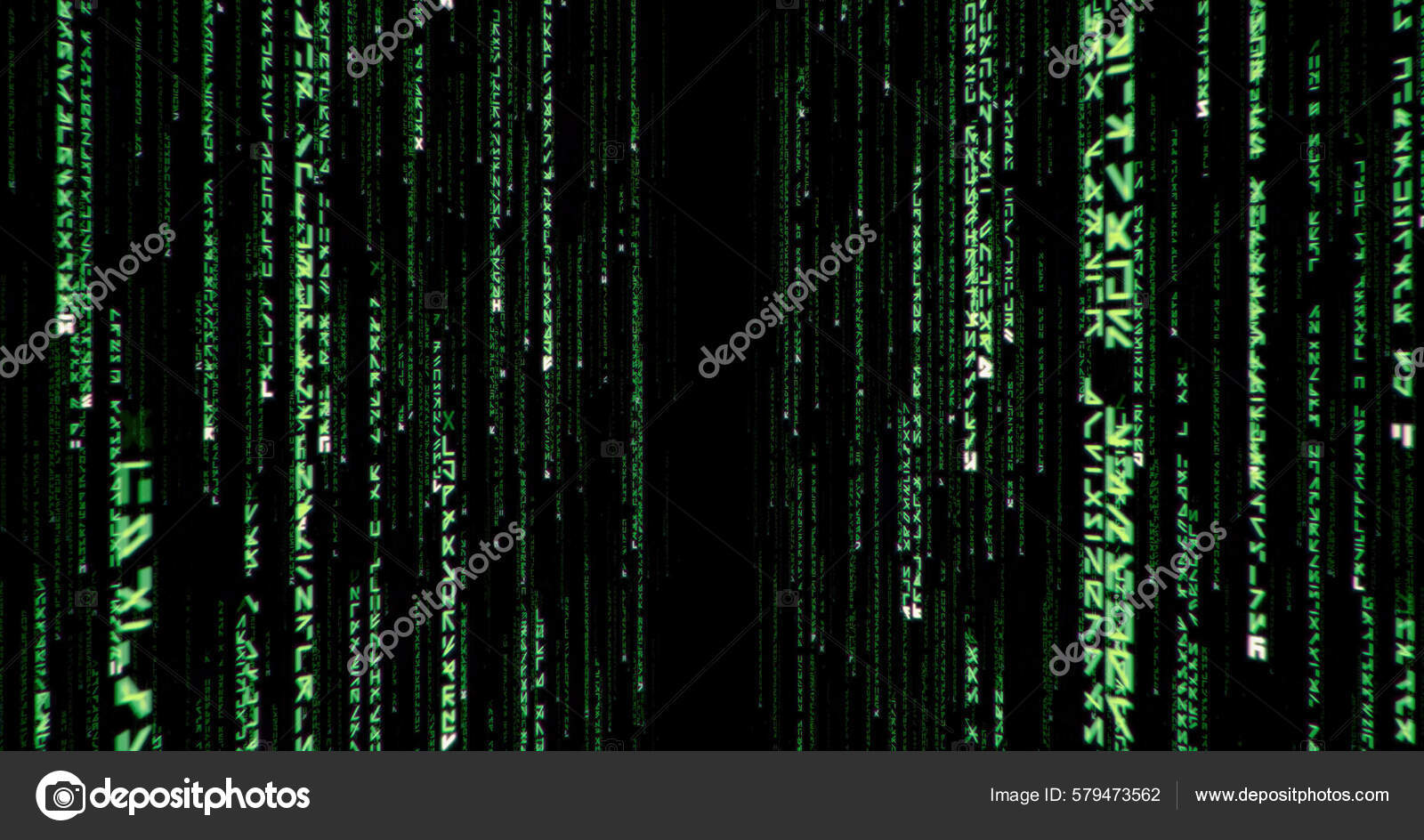 Illustration Random Falling Number Characters Matrix Digital Background ...