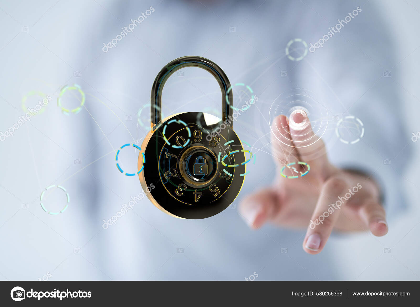 Rendering Digital Lock Concept Cybersecurity Information Stock Photo by ...