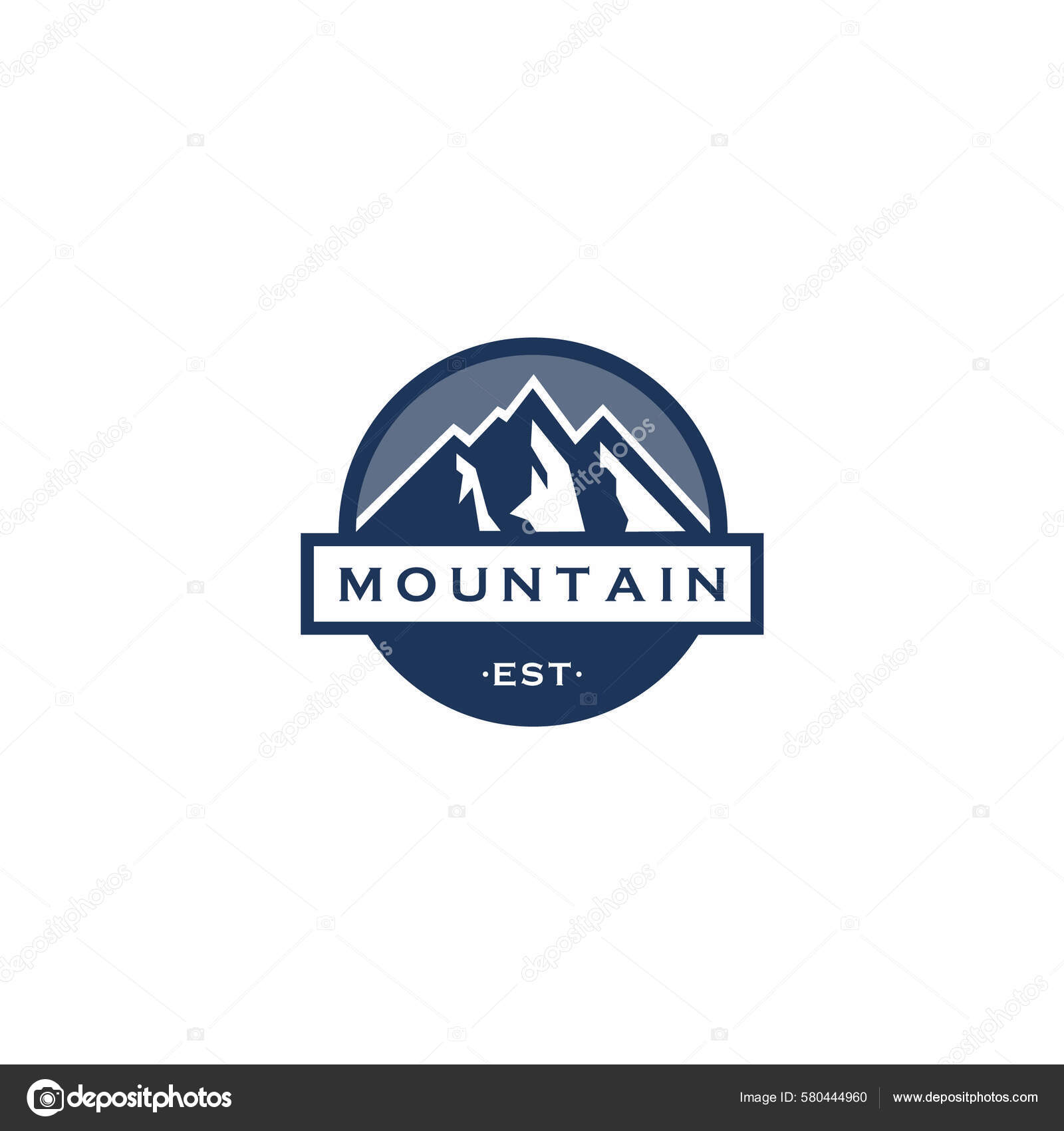Mountain Circle Logo Desig Stock Vector by ©wirestock_creators 580444960