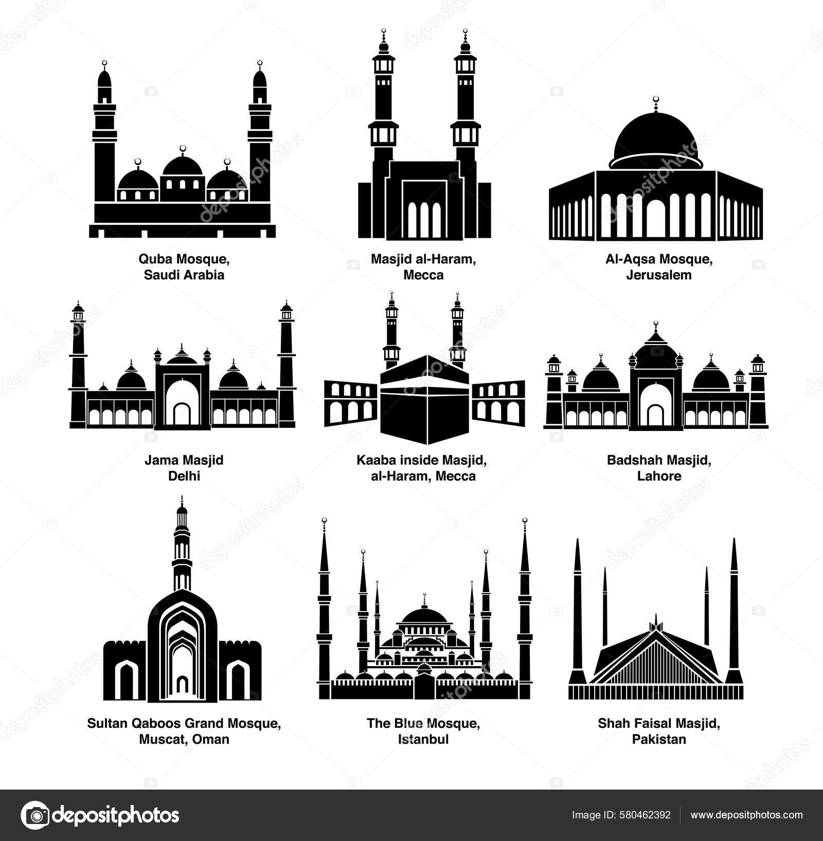 All Mosque Vector Icons Simple Illustration Set Mosque Elements ...