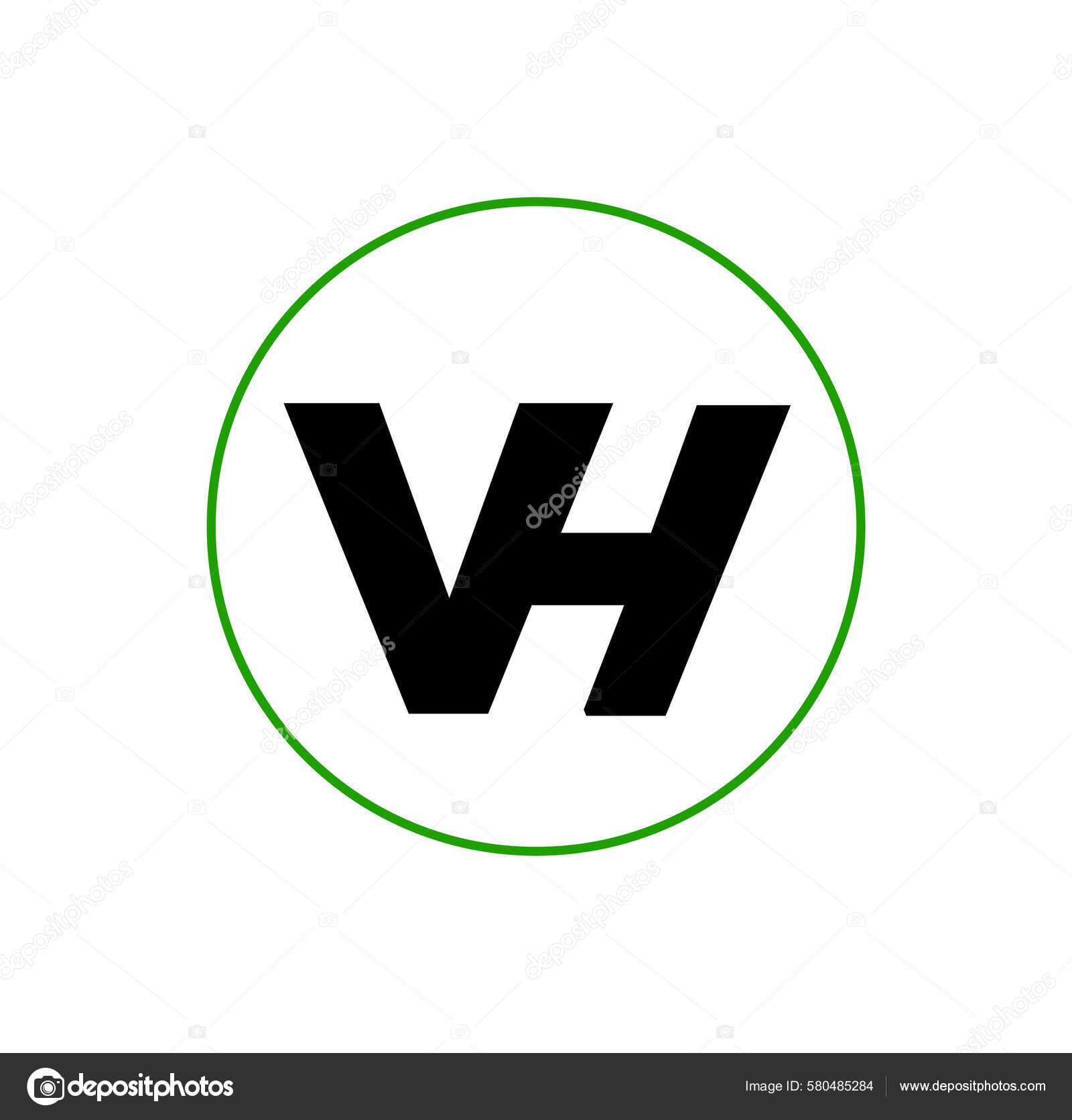 Vector Design Modern Alphabet Ogo Green Circle Isolated White ...
