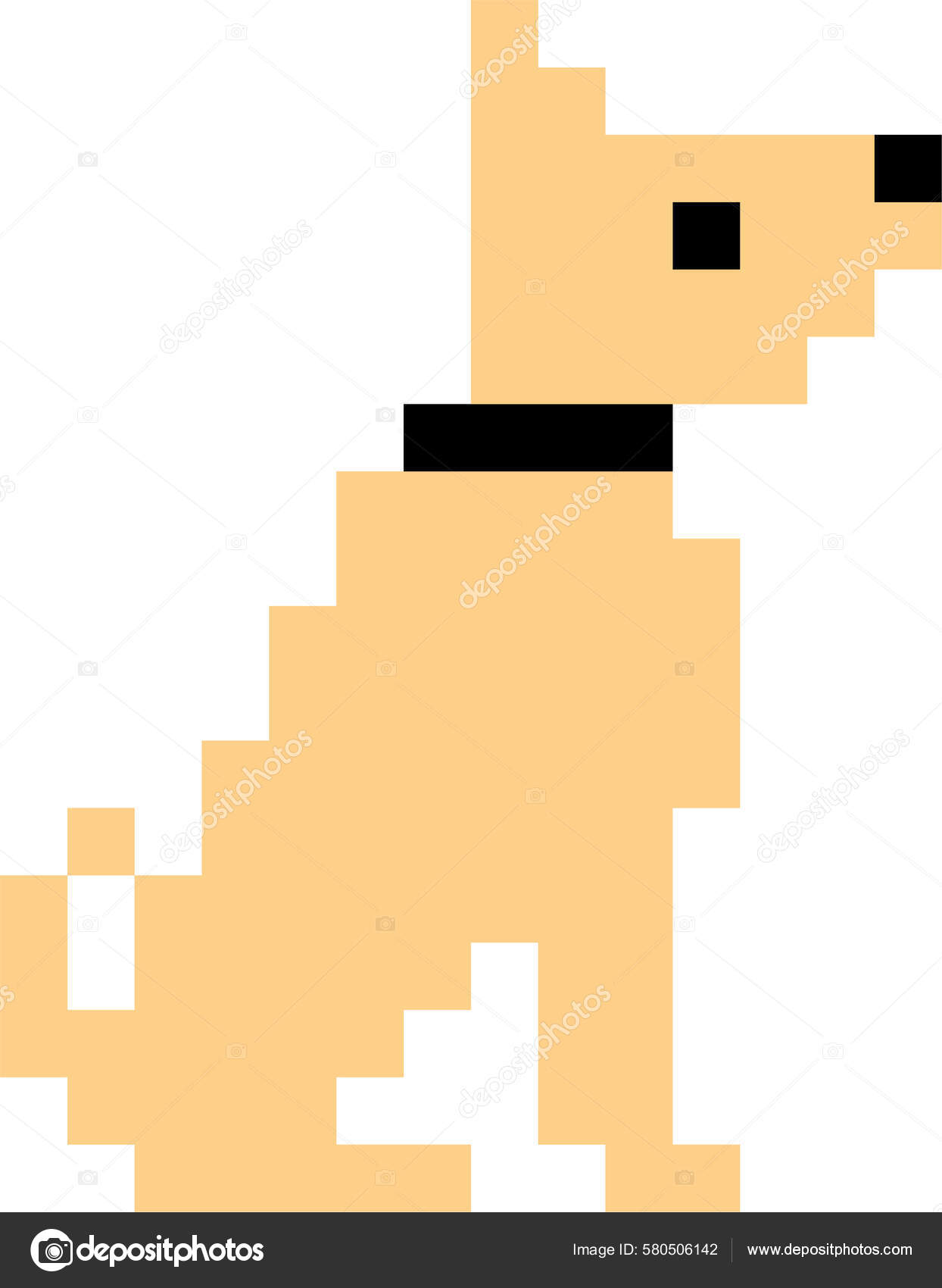 Sebuah Gambar Vektor Seni Dog Pixel Pada Latar Belakang Putih Vektor ...