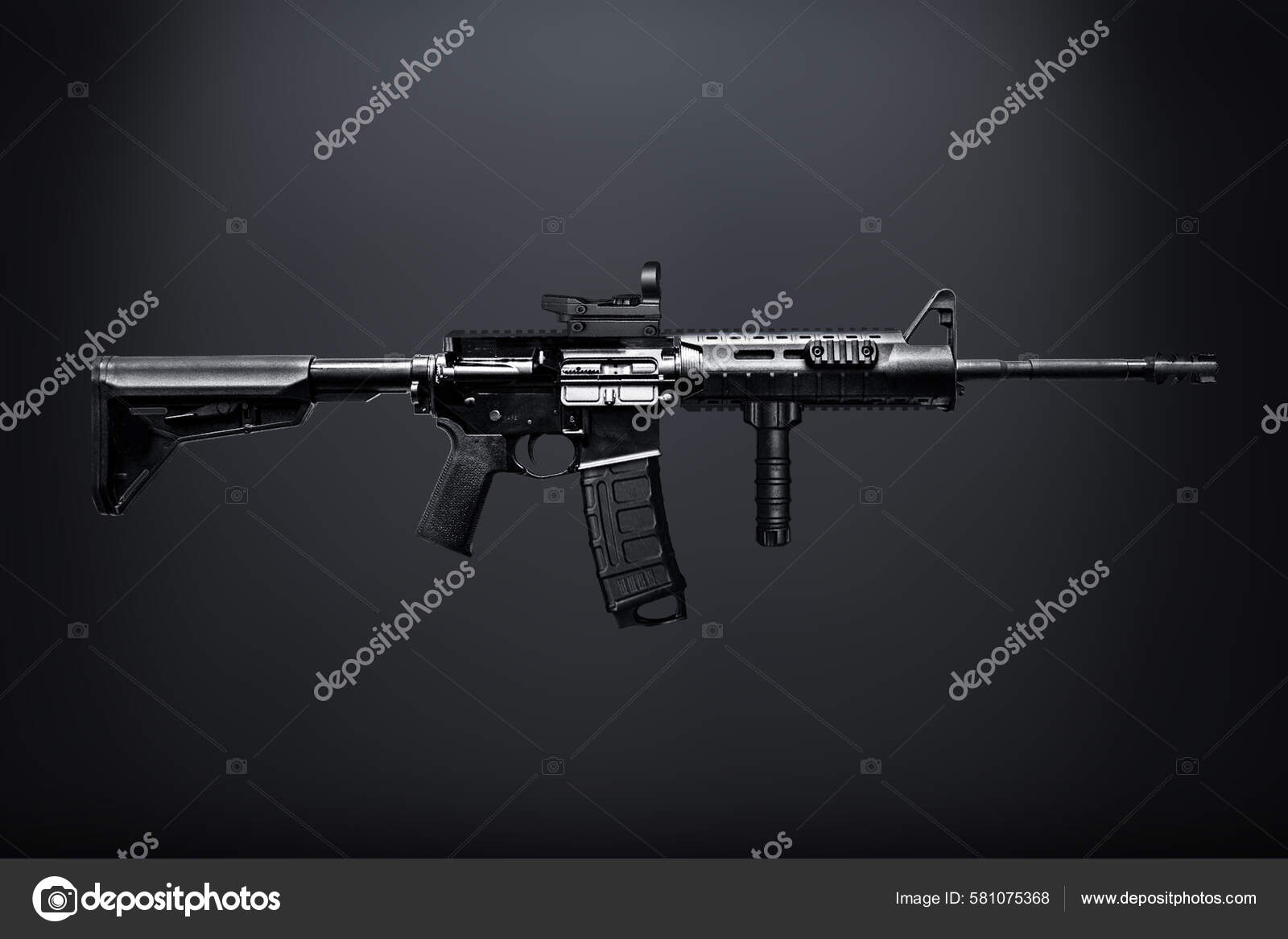 Grayscale View Rifle Stock Photo by ©wirestock_creators 581075368