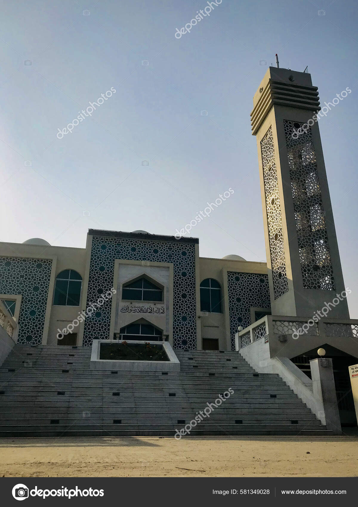 Low Angle Shot Facade Daudkandi Upazila Model Mosque Bangladesh — Stock ...