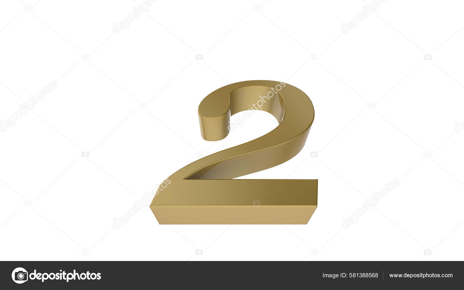 Gold Zwei Zahl Illustration Render – Stockfoto © wirestock_creators ...
