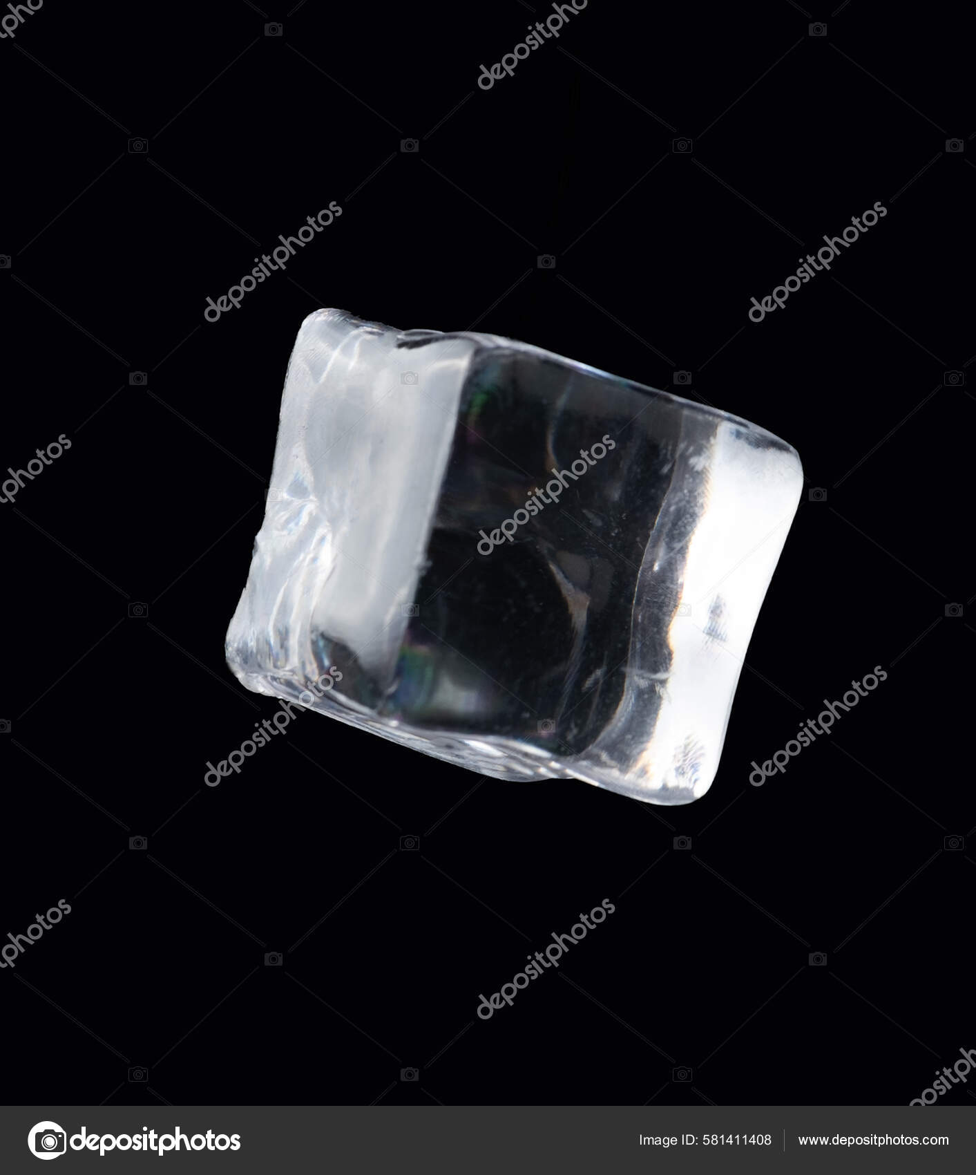 Closeup Shot Floating Ice Cube Black Background — Stock Photo ...