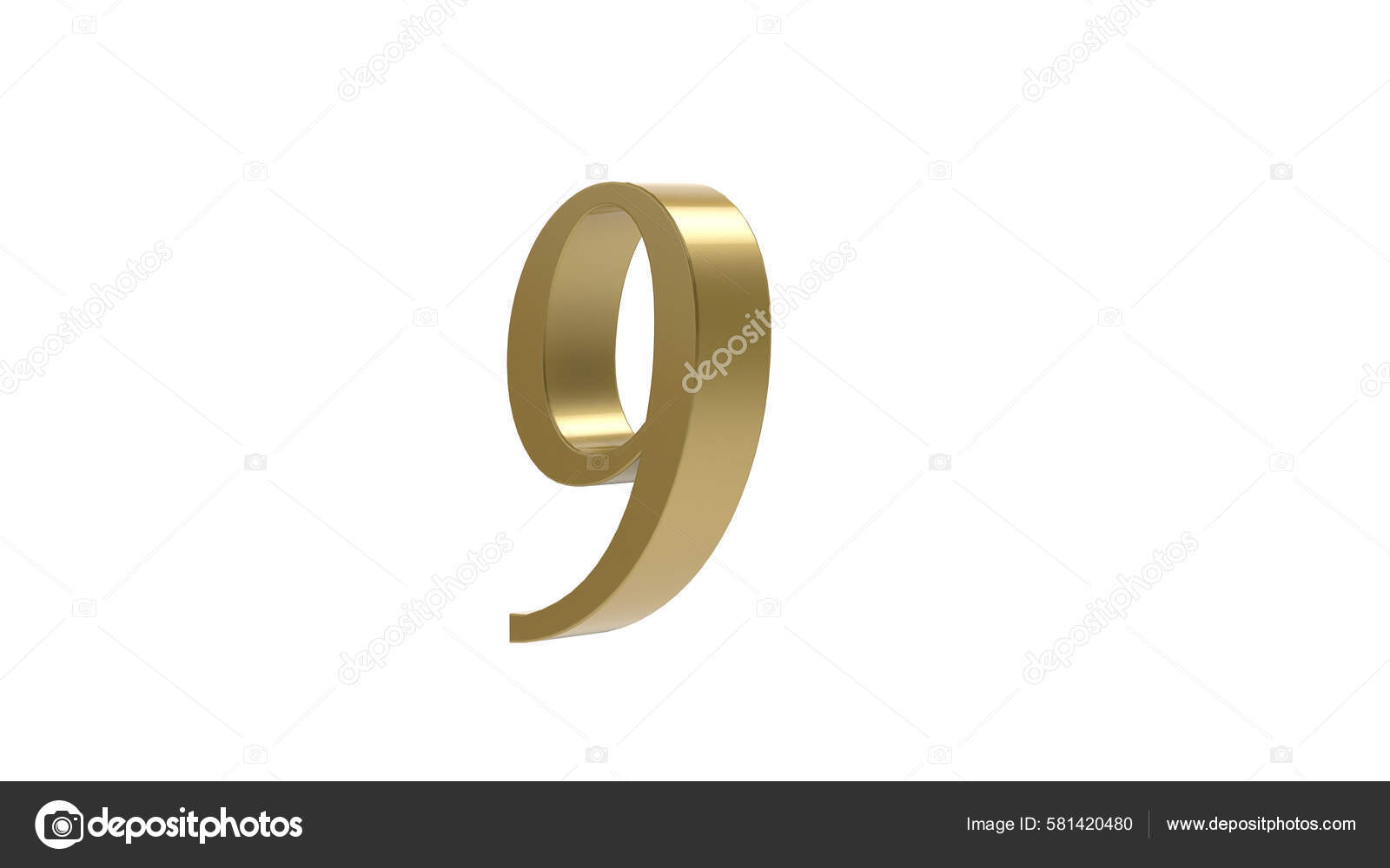 Nine Gold Number Illustration Render — Stock Photo © wirestock_creators ...