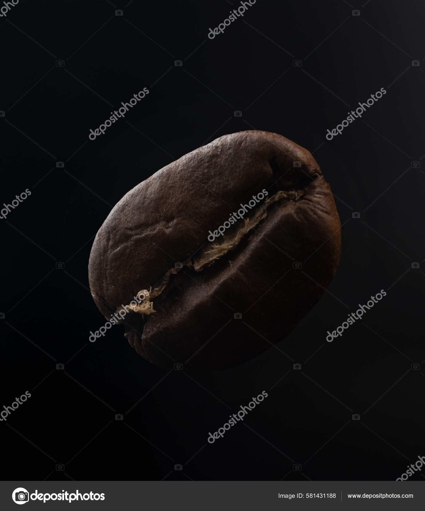 Floating Coffee Bean Black Gradient Background — Stock Photo ...