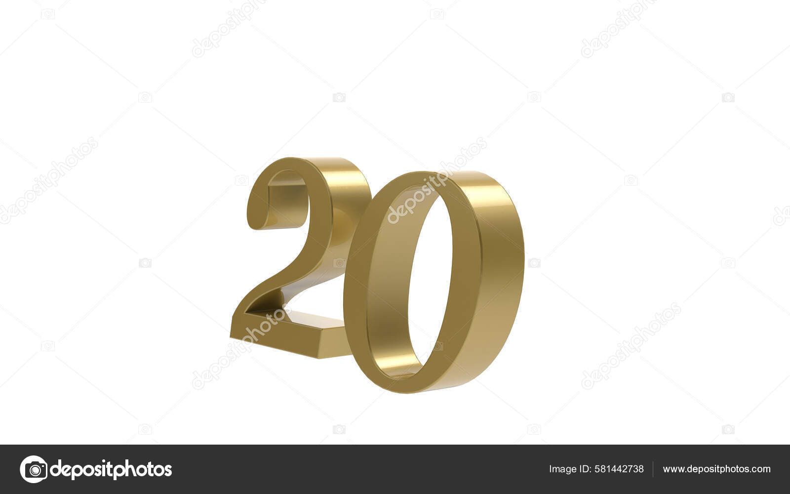 Número Oro Veinte Ilustración Render: fotografía de stock © wirestock ...