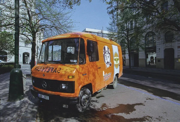 Back View Rare Modified Model Old Mercedes Benz 580D Van – Stock ...