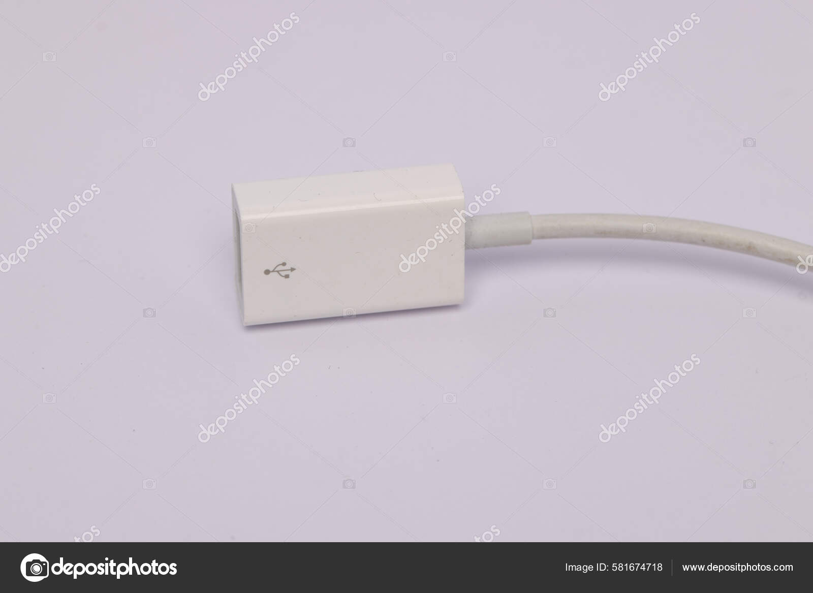 Closeup Usb Usb Adapter Isolated White Background Copyspace — Stock ...