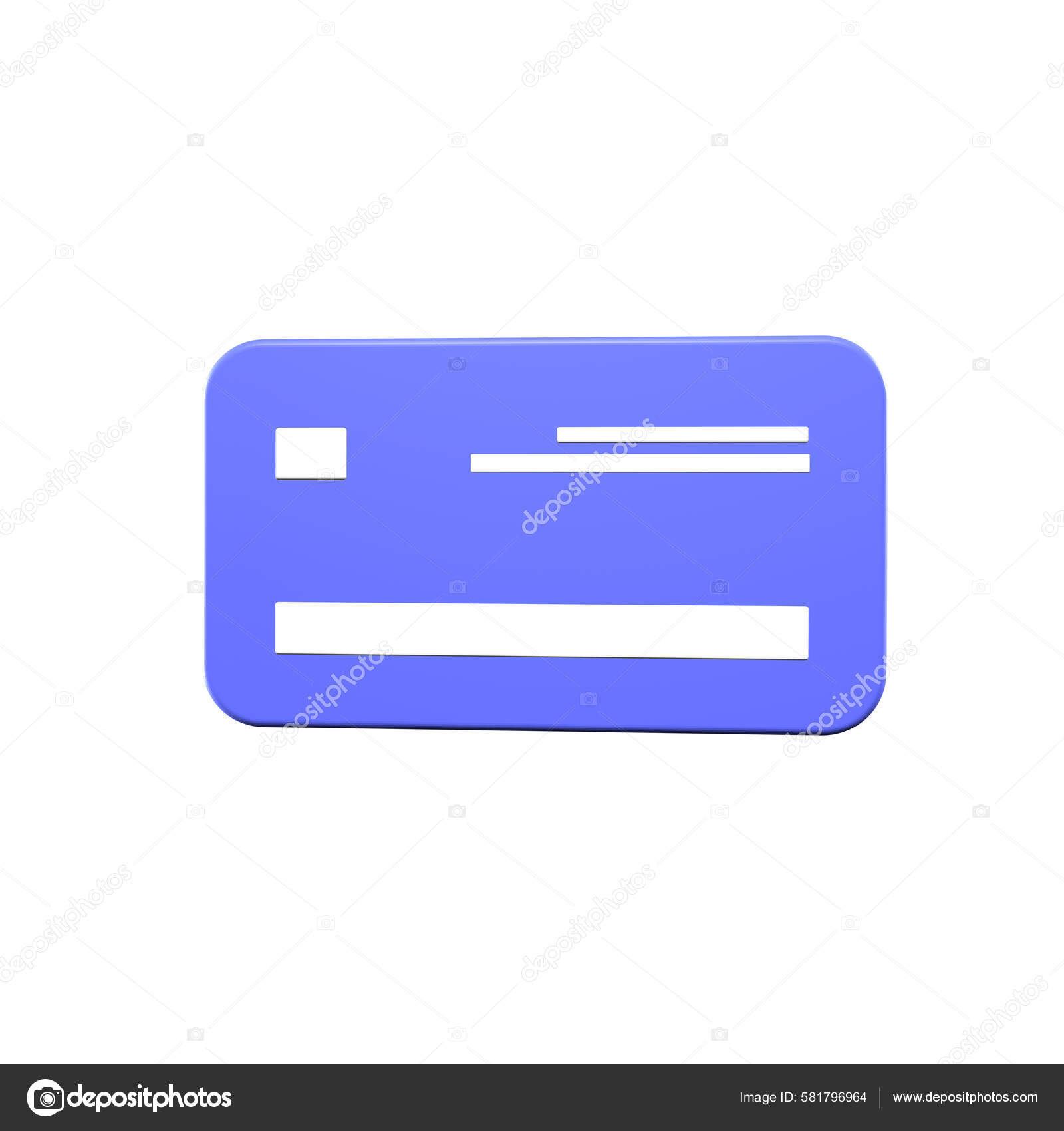 Rendering Blue Card Icon Isolated White Background Copyspace — Stock ...