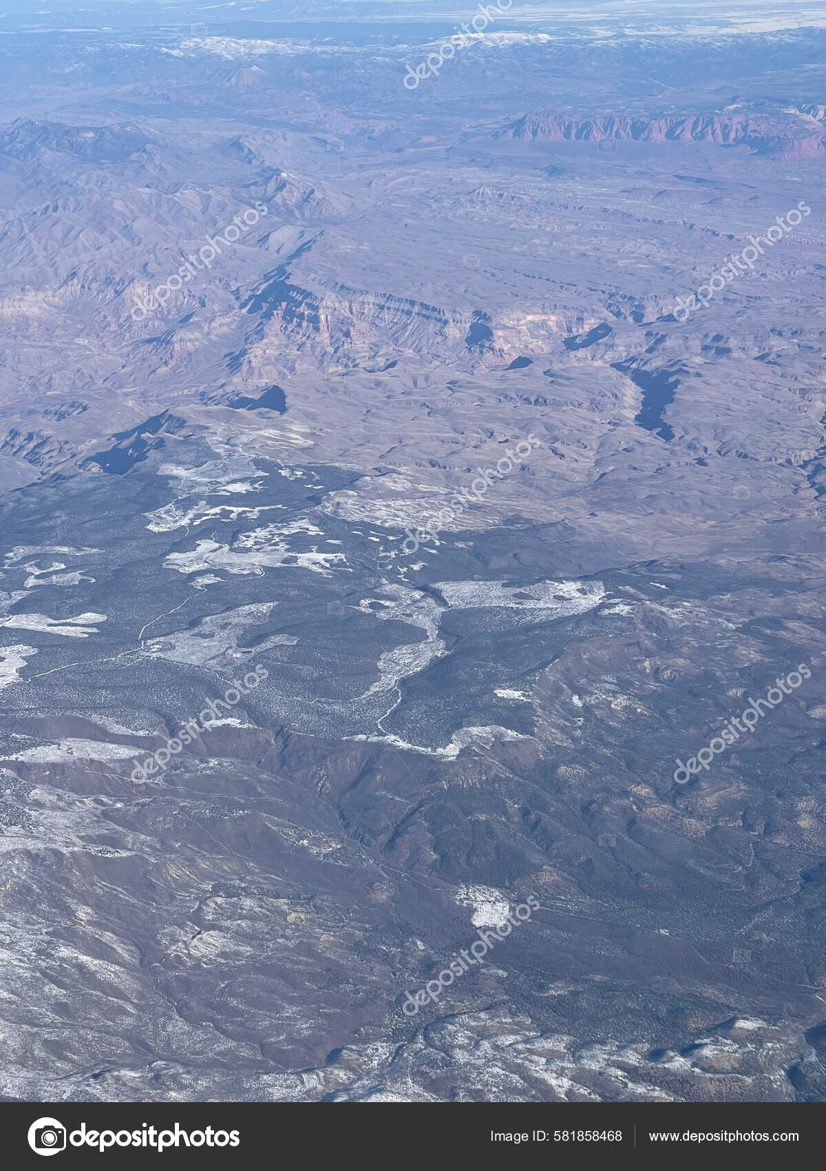 Top View Snowy Mountains — Stock Photo © wirestock_creators #581858468