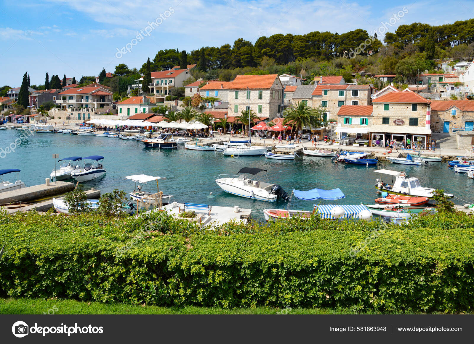 Small Town Solta One Many Islands Can Reached Split Croatia — Stock ...