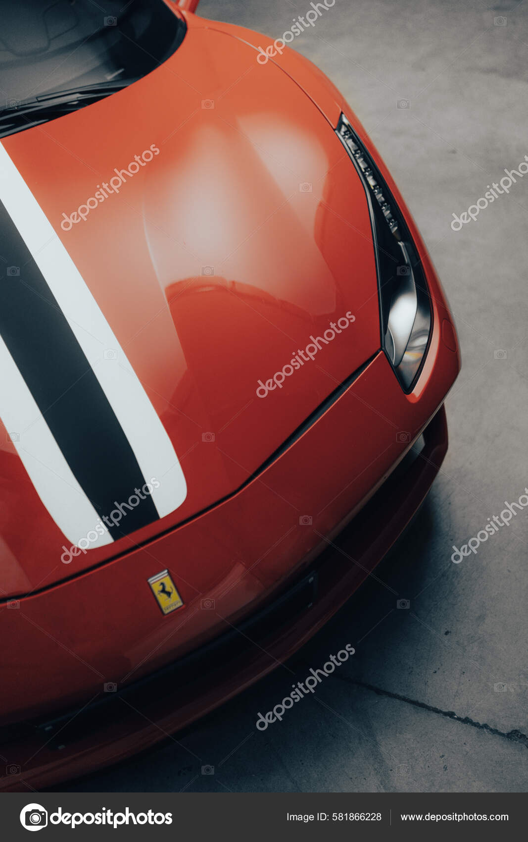 Vertical Shot Beautiful Front Ferrari 488 Gtb — Stock Editorial Photo ...