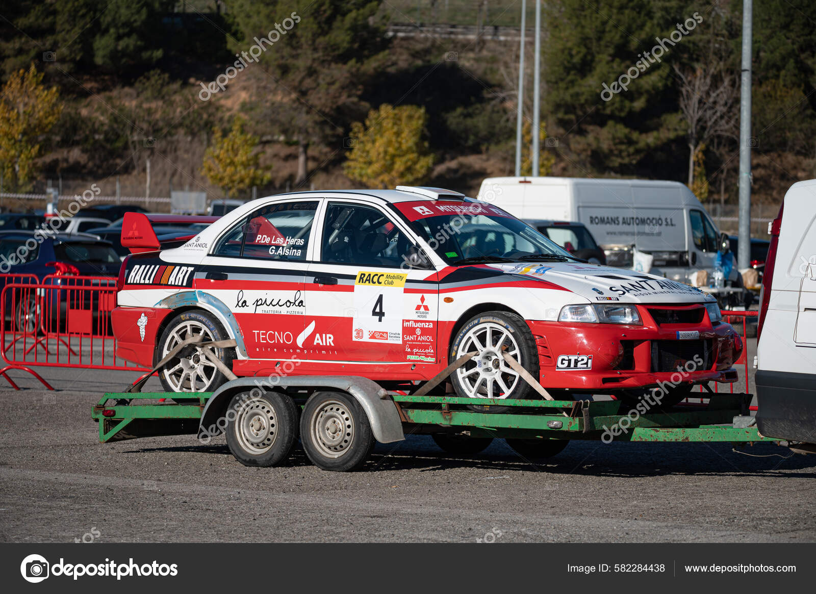 Mitsubishi Lancer Evo Racing Car Track Montmelo — Stock Editorial Photo ...