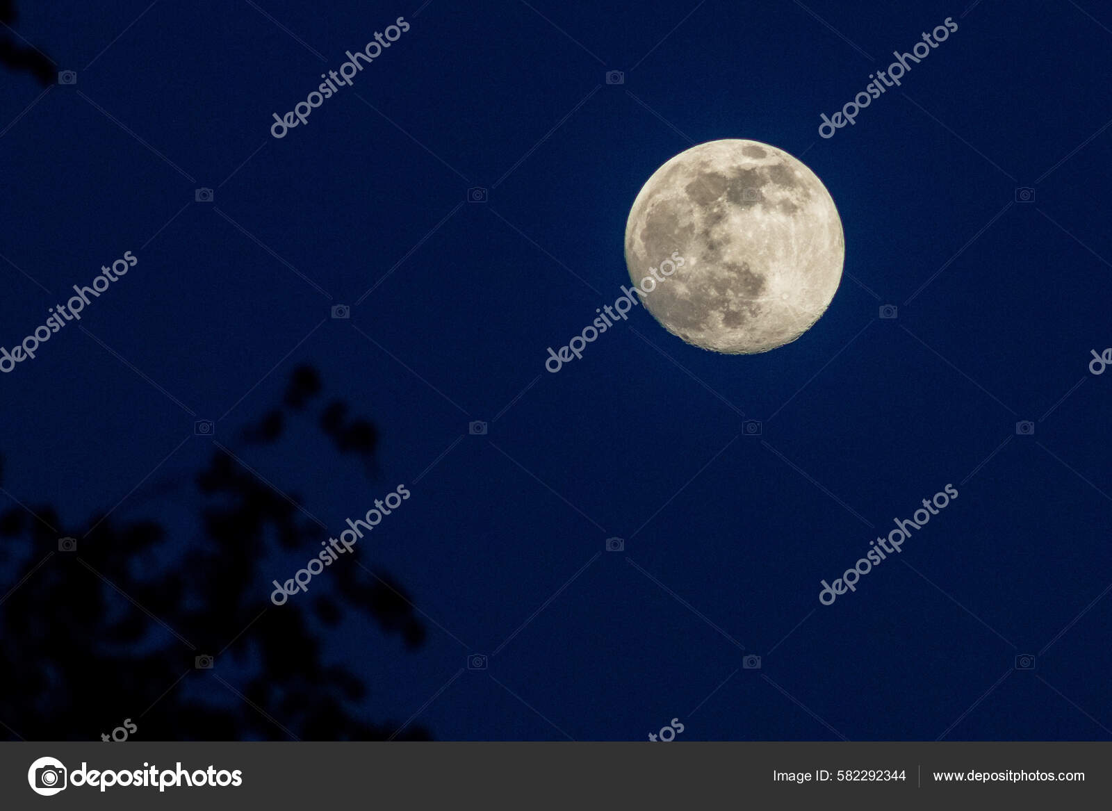 Bright Full Moon Night Sky — Stock Photo © wirestock_creators #582292344