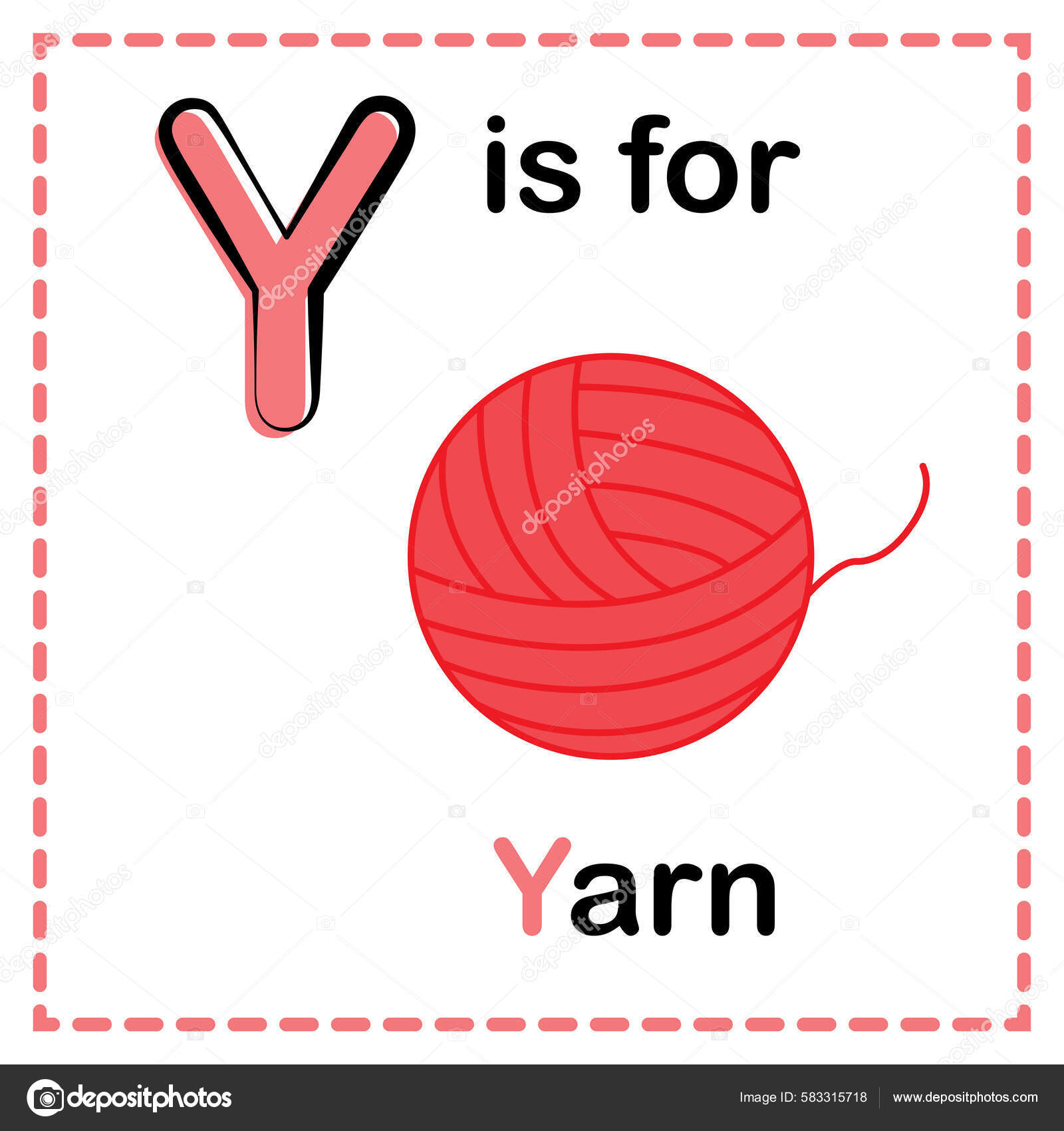 Alphabet Yarn Image Alphabet Flash Card Stock Vector by ©wirestock ...